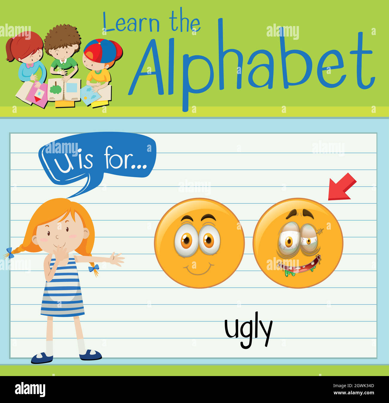 Flashcard letter U is for ugly Stock Vector Image & Art - Alamy