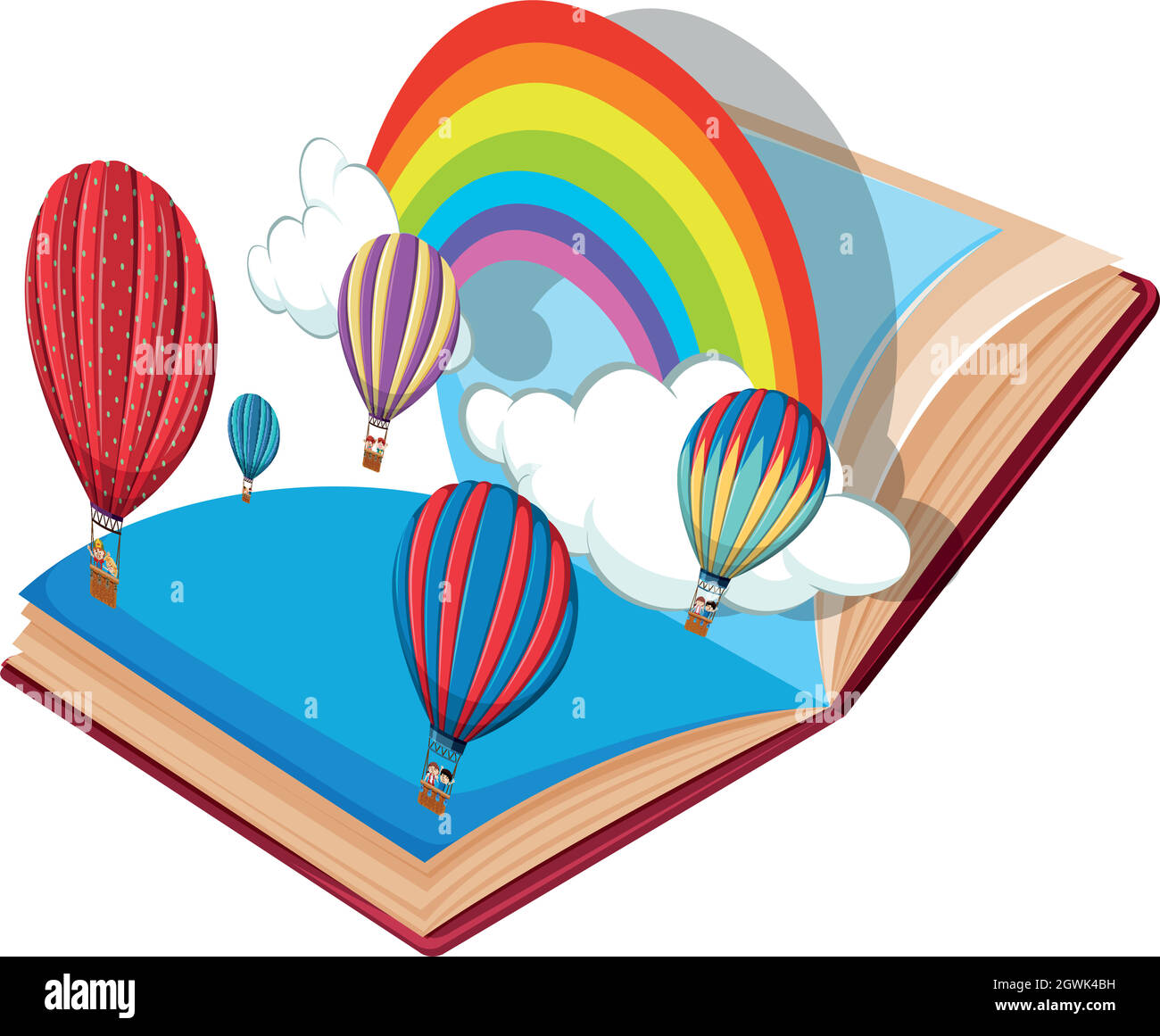 Open book hot air balloon theme Stock Vector Image & Art - Alamy