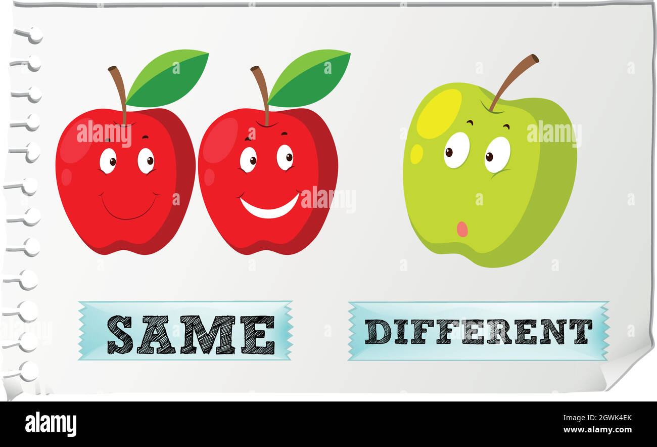Opposite adjectives with same and different Stock Vector Image & Art ...