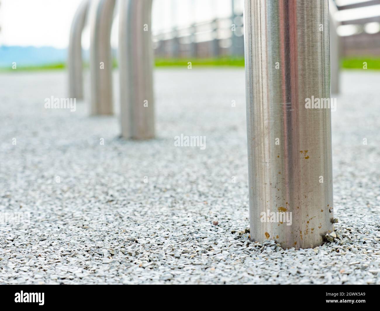 Modern playground equipment with safety details. Children's playground ...