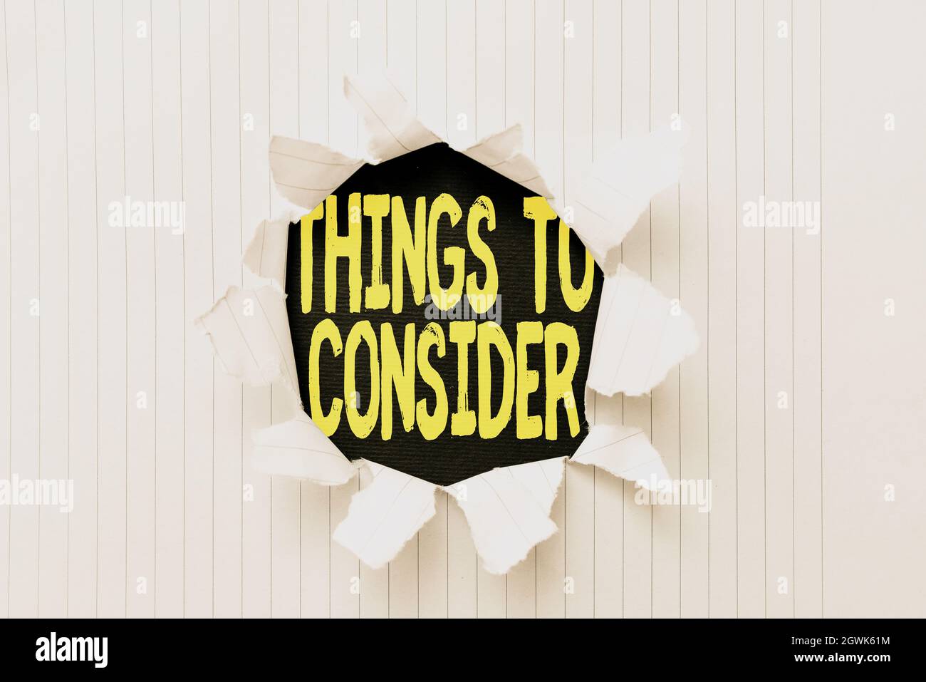 Text caption presenting Things To Consider. Business idea think about ...