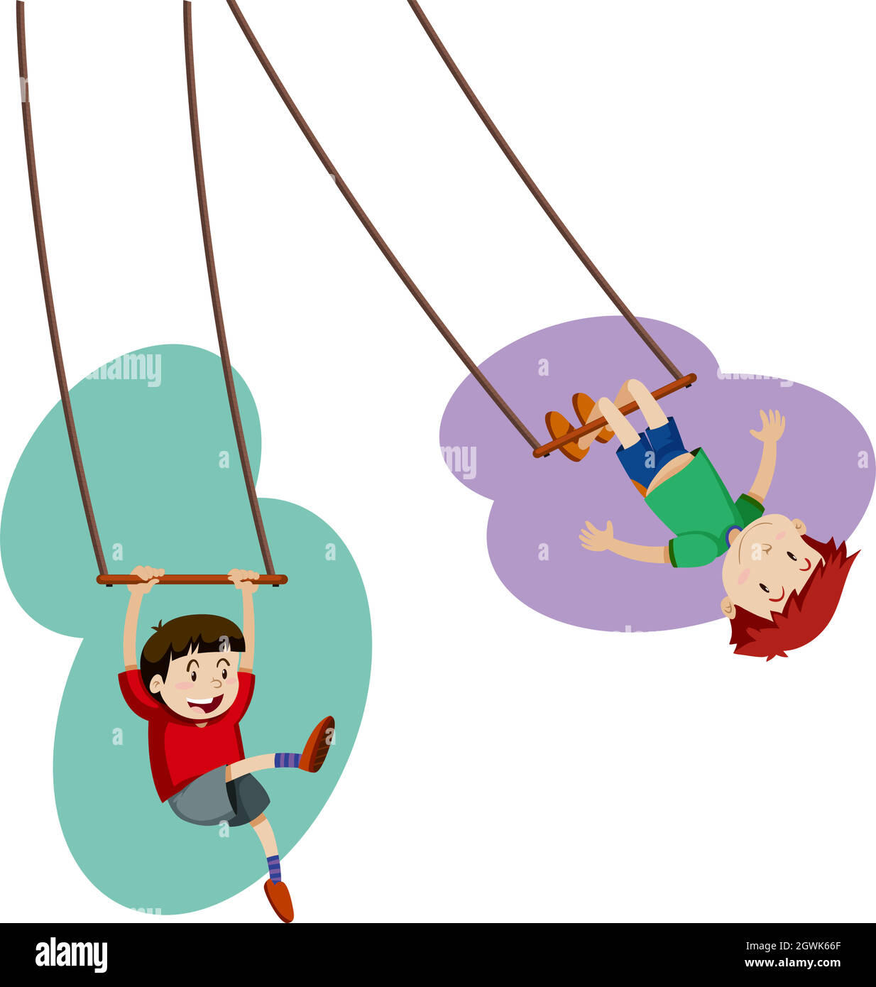 Two boys playing on hand swing Stock Vector Image & Art - Alamy