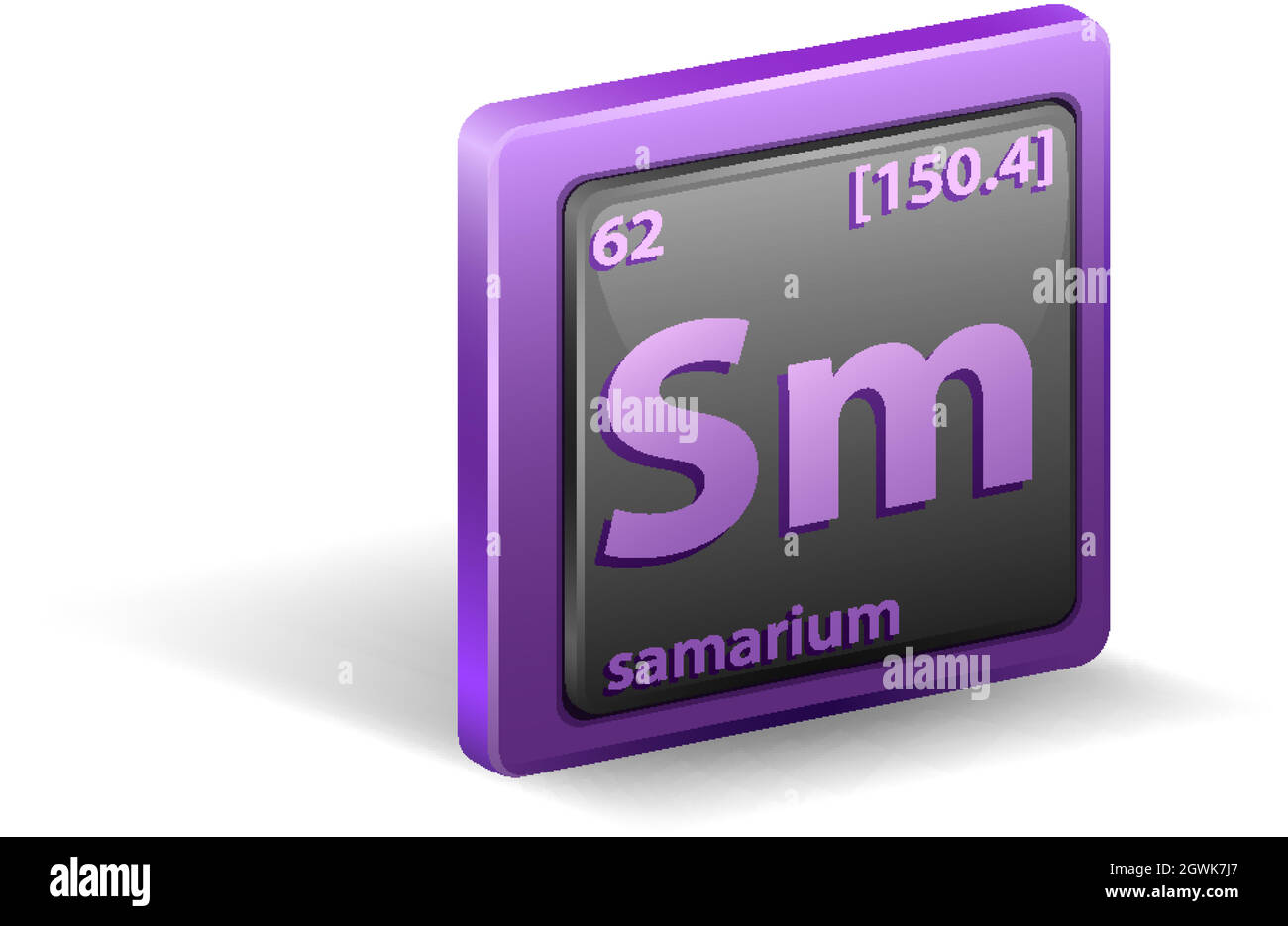 Samarium chemical element. Chemical symbol with atomic number and ...