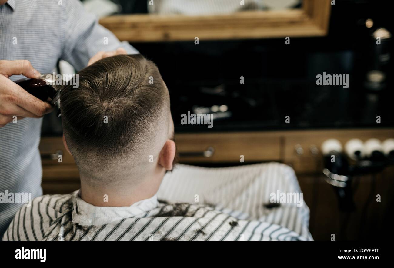 Professional hairdresser making haircut stylish hi-res stock ...