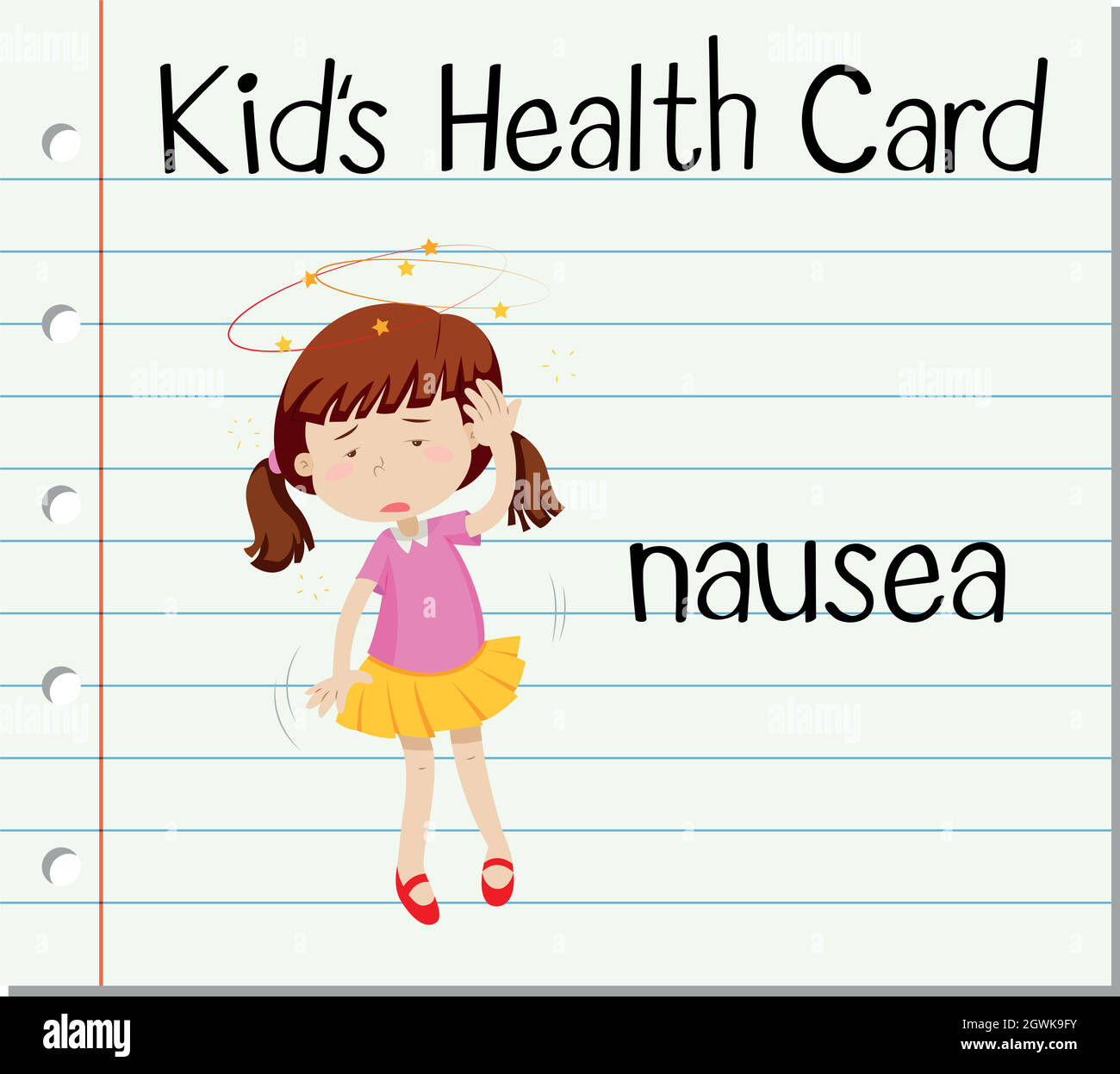 Health card with girl having nausea Stock Vector Image & Art - Alamy