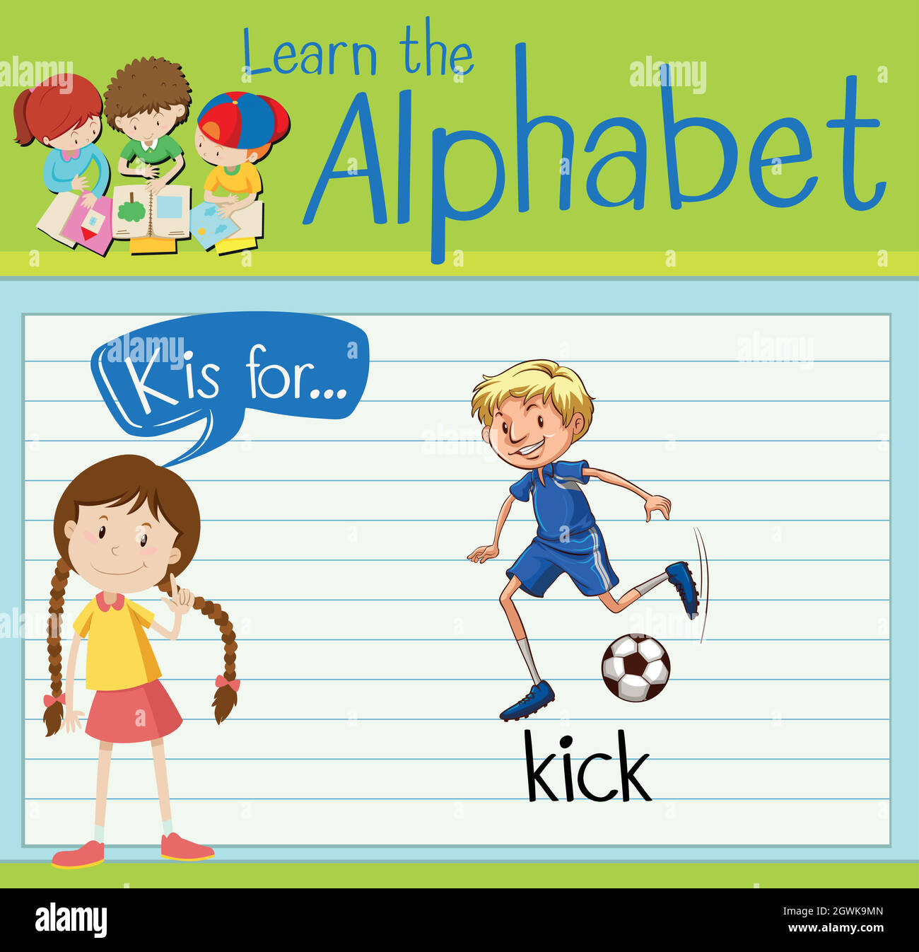 Flashcard letter K is for kick Stock Vector Image & Art - Alamy