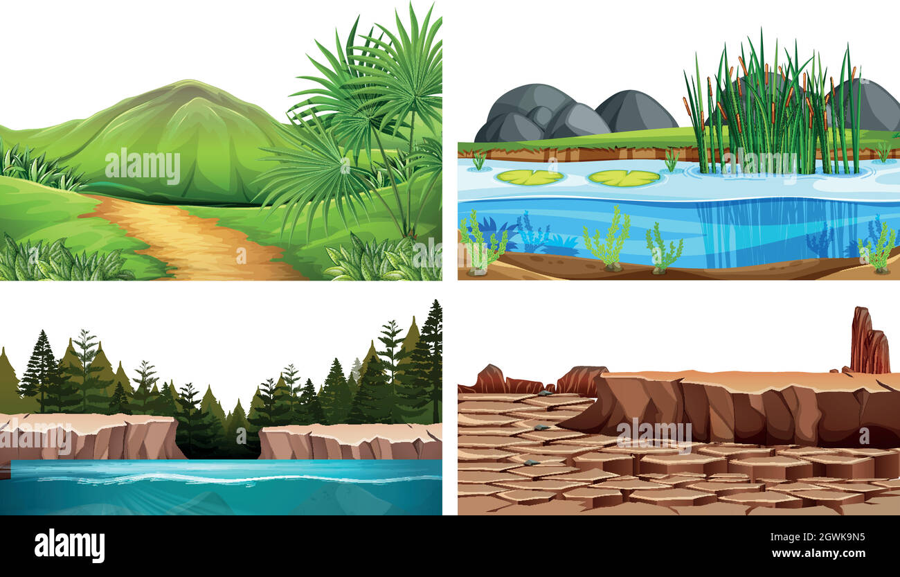 Set of natural background scenes Stock Vector Image & Art - Alamy