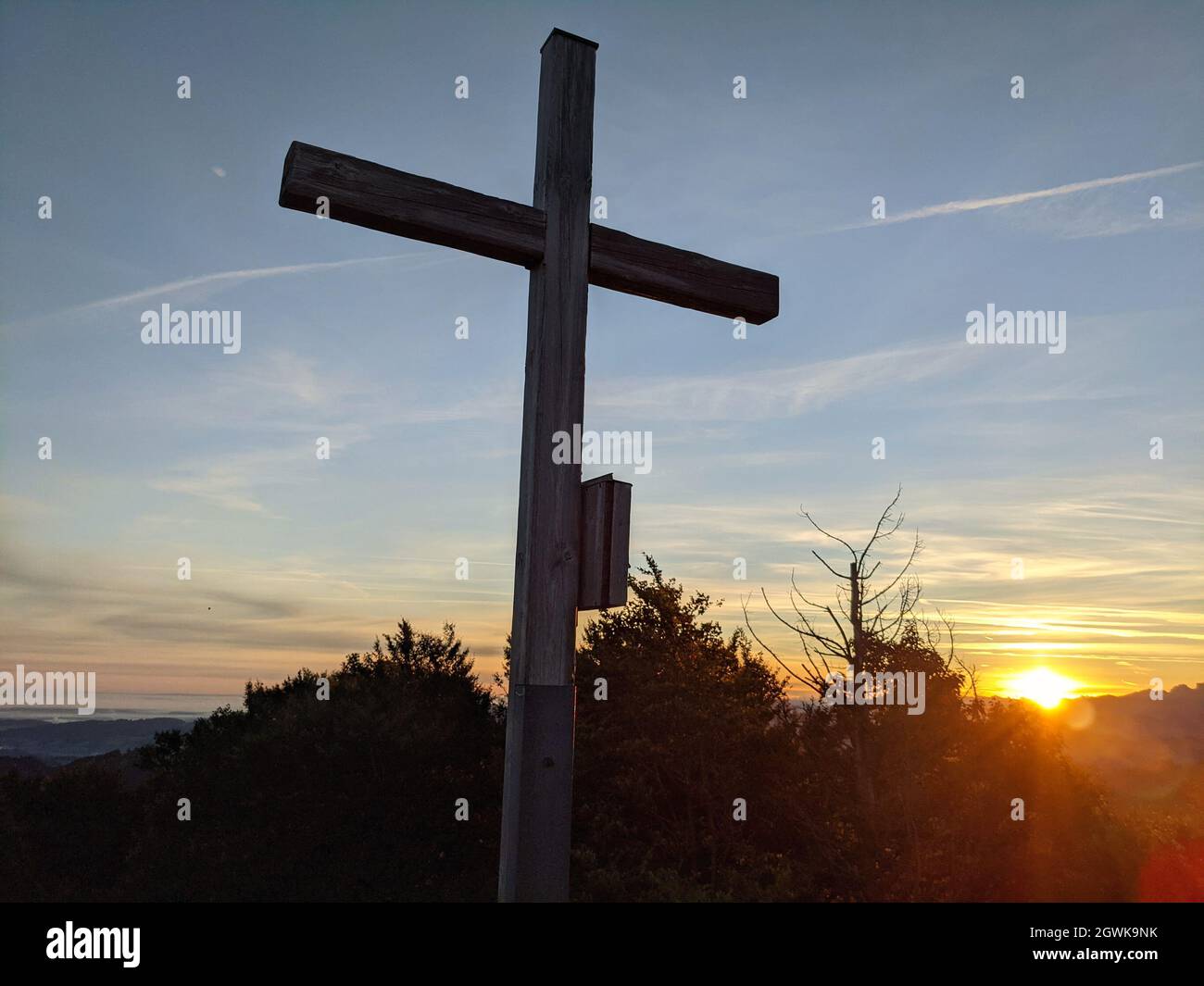 Schnebelhorn, highest point in the canton of Zurich. Sunset on the hill ...