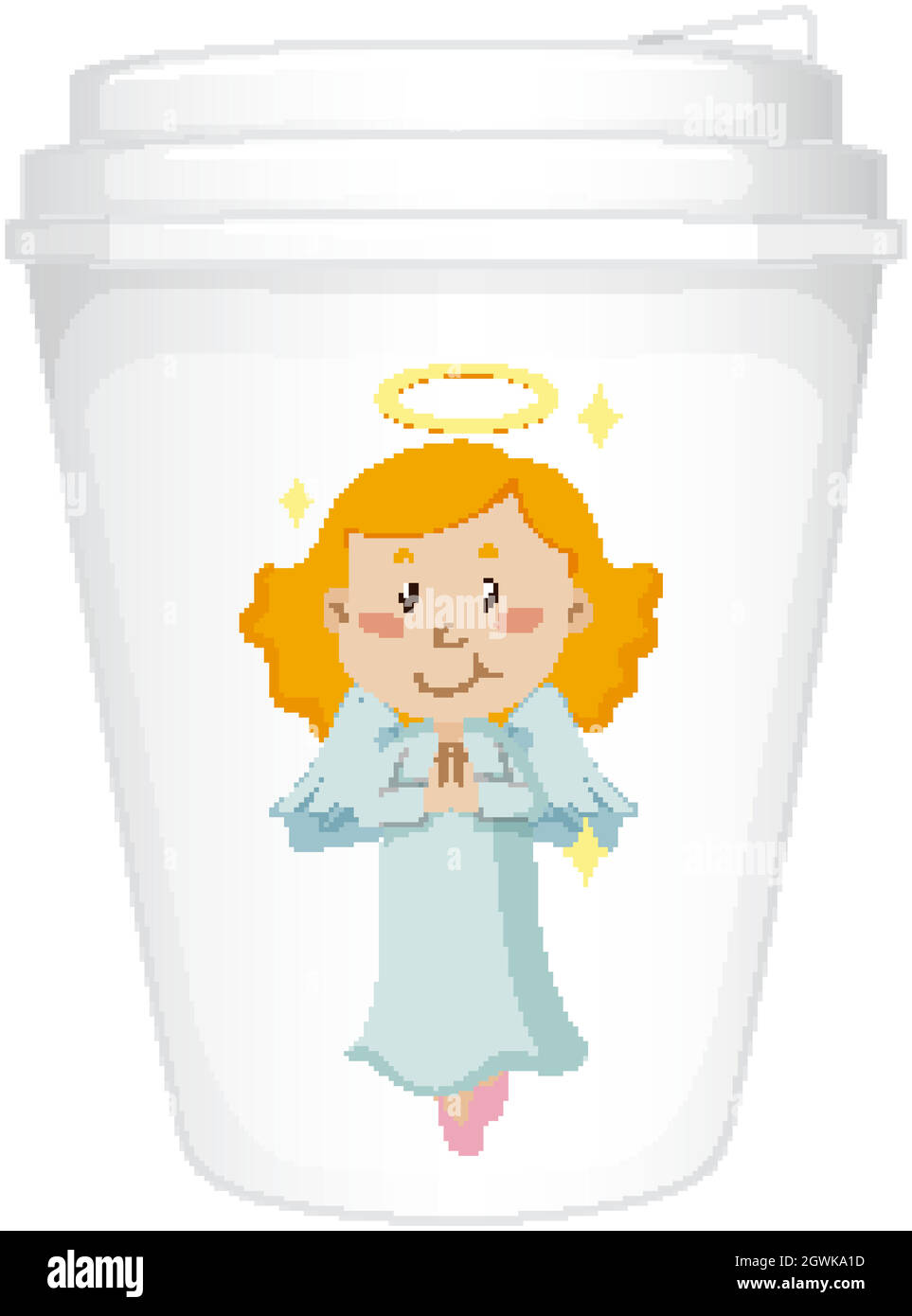 Paper cup template with happy angel Stock Vector Image & Art - Alamy
