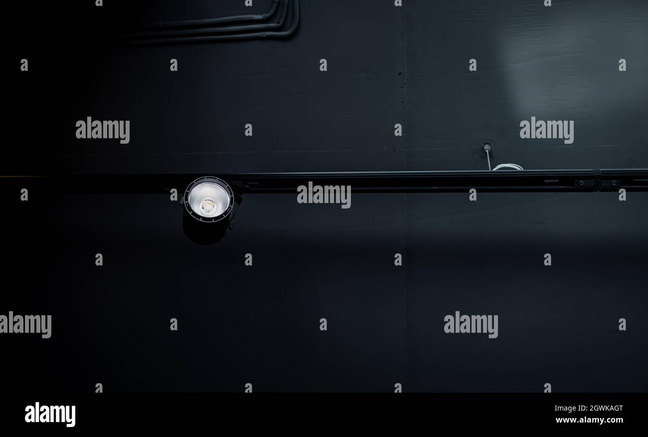 industrial black loft ceiling. lighting Stock Photo - Alamy