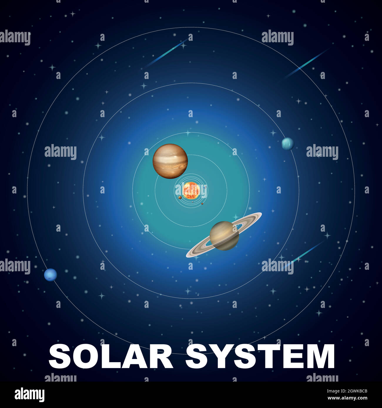 Solar system concept scene Stock Vector Image & Art - Alamy