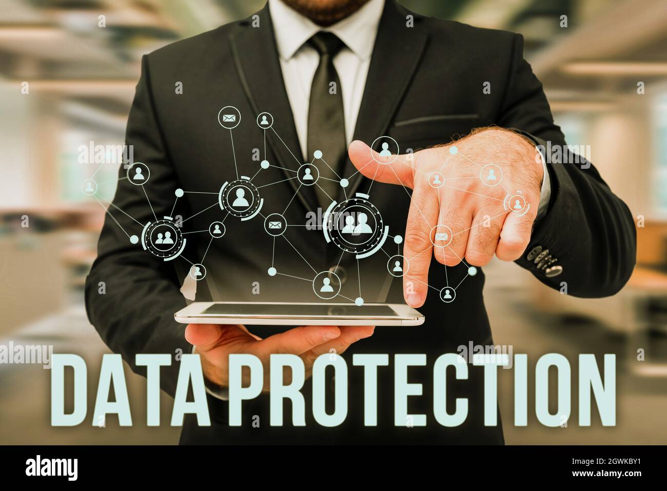 Writing Displaying Text Data Protection Word Written On Protect Ip