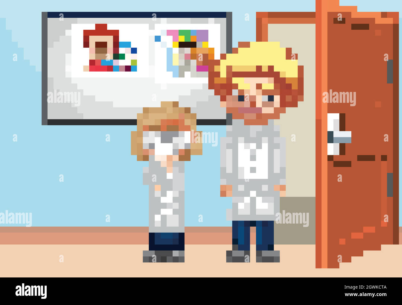 Classroom scene with teacher and student inside Stock Vector Image ...