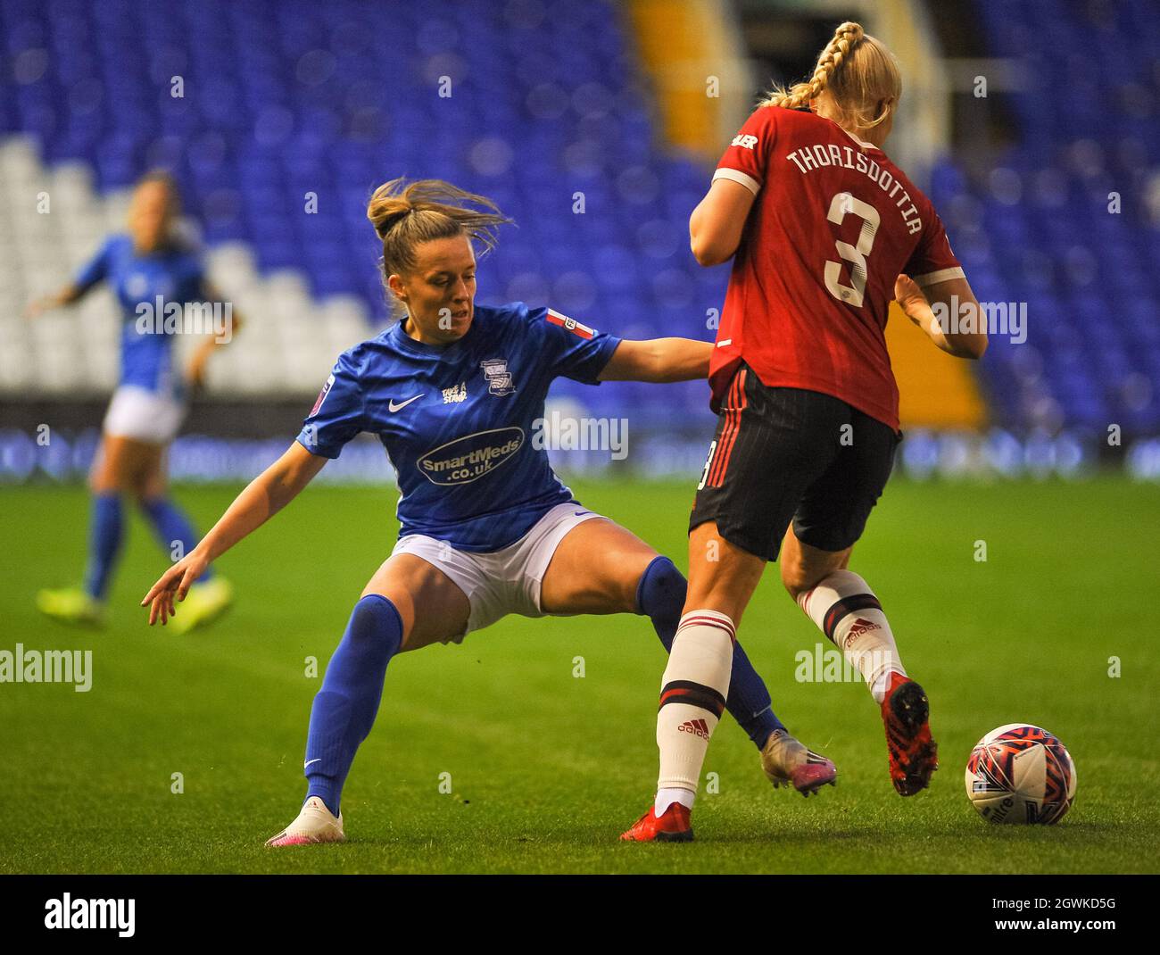 Maria Thorisdottir (Manchester United #3 ) challenged by Birmingham ...