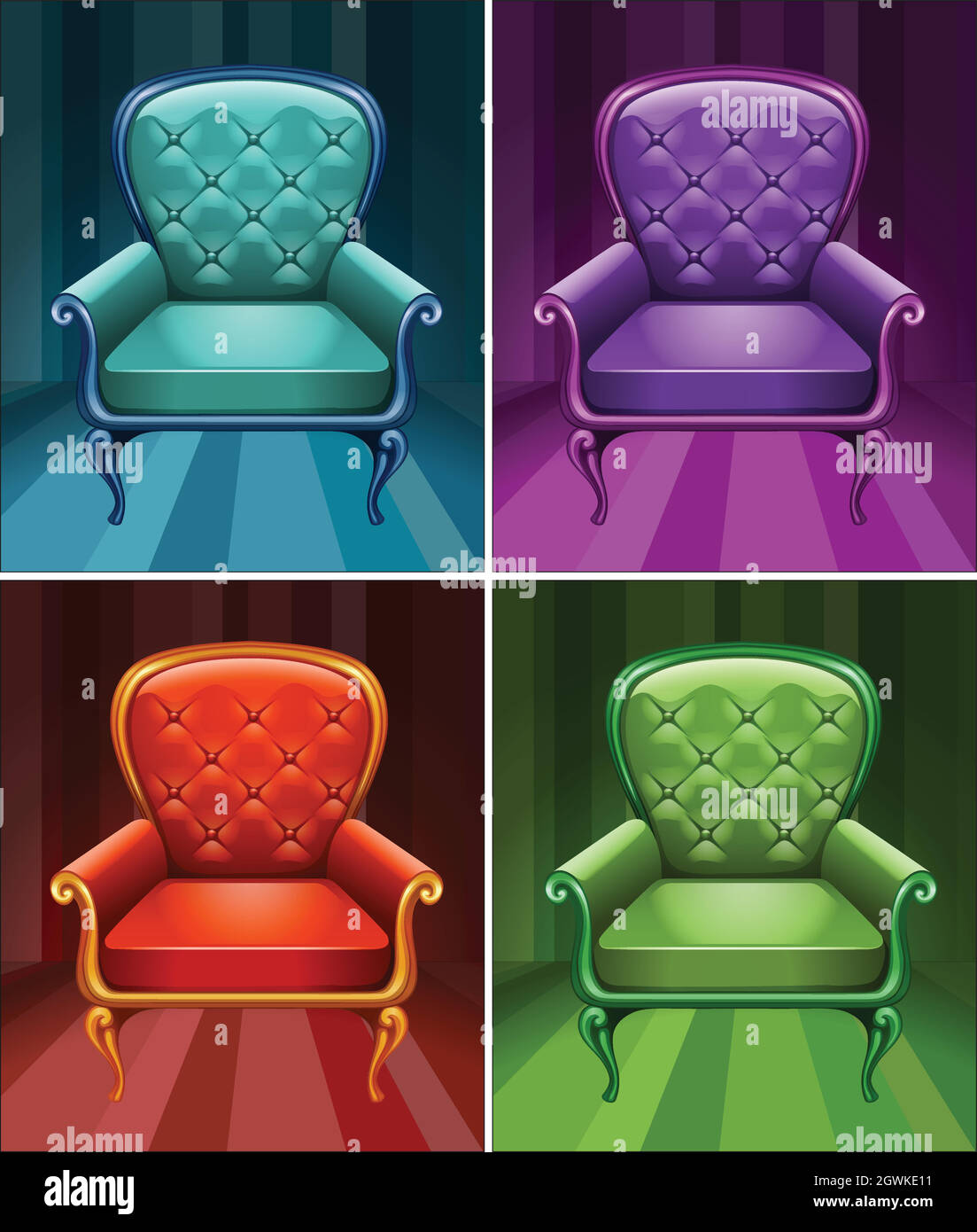 Armchair in four colors Stock Vector Image & Art - Alamy