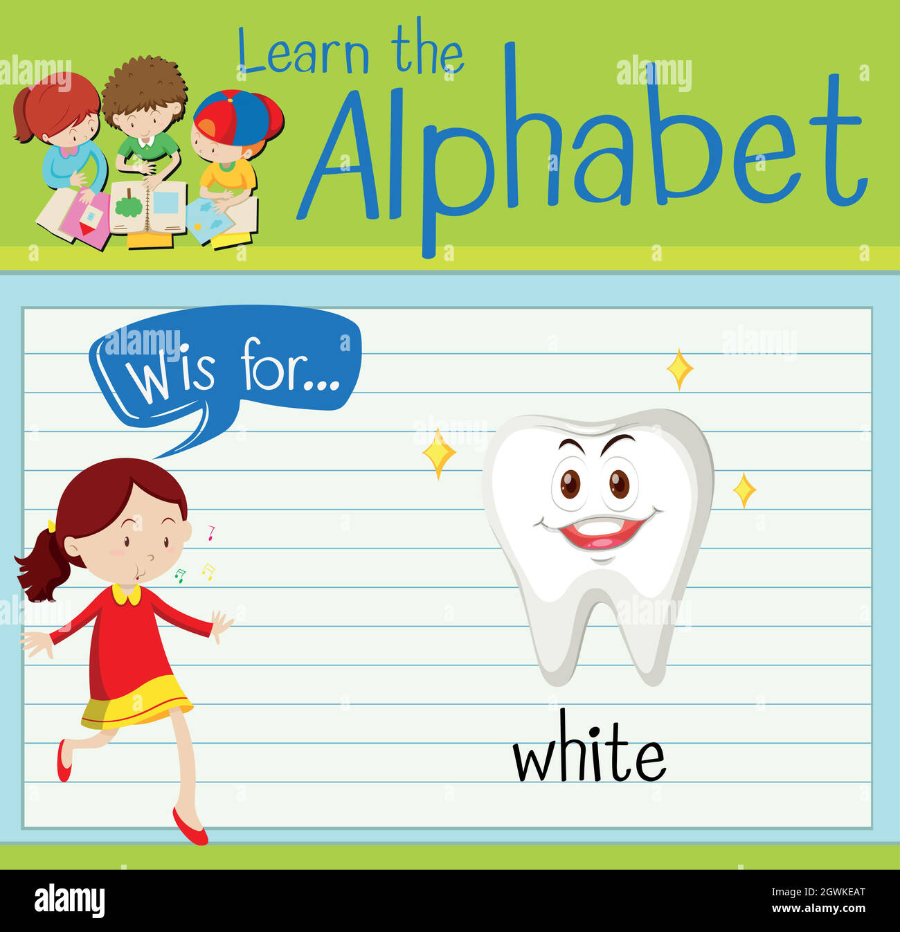 Flashcard letter W is for white Stock Vector Image & Art - Alamy