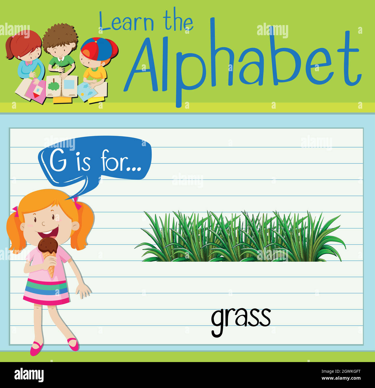 Flashcard letter G is for grass Stock Vector Image & Art - Alamy