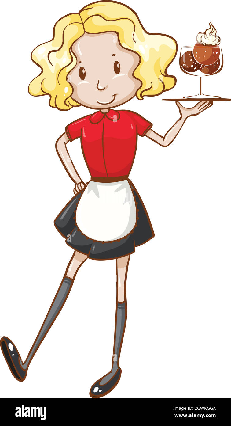 Waitress With Tray Clipart Heart
