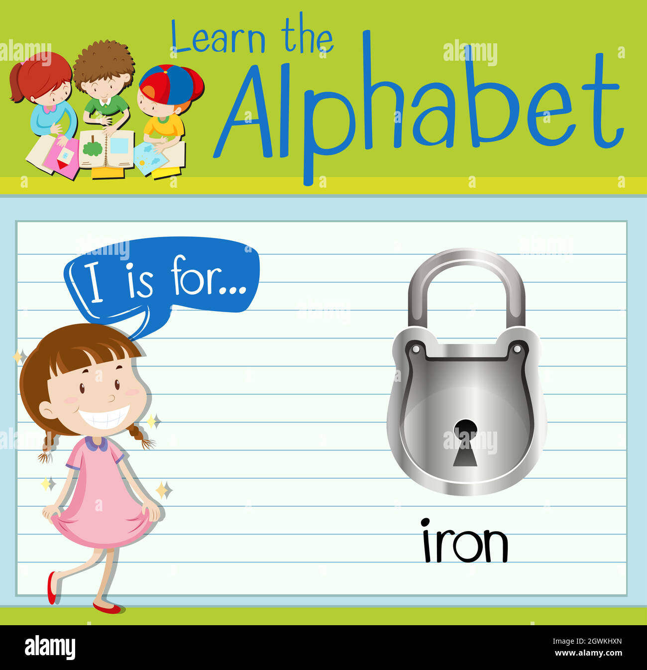 Flashcard letter I is for iron Stock Vector Image & Art - Alamy