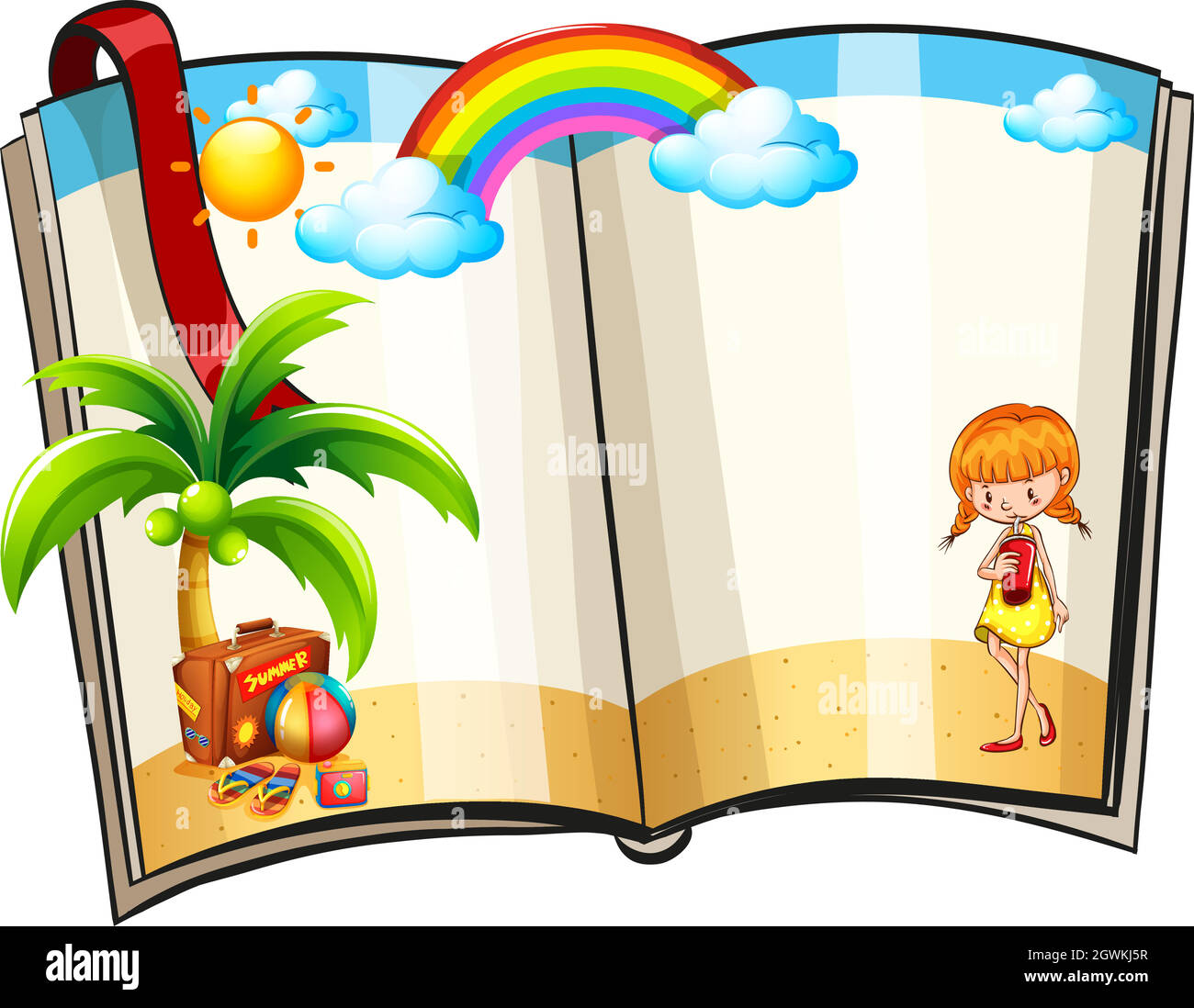 Open book rainbow illustration Stock Vector Images - Alamy