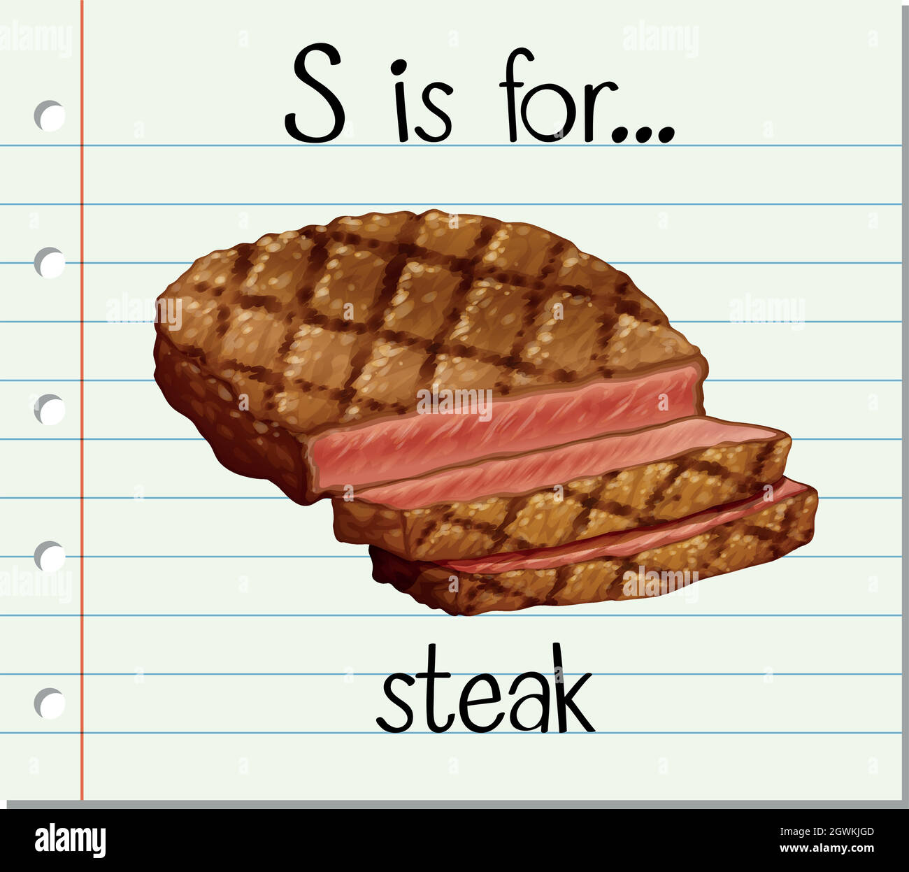 Flashcard letter S is for steak Stock Vector Image & Art - Alamy