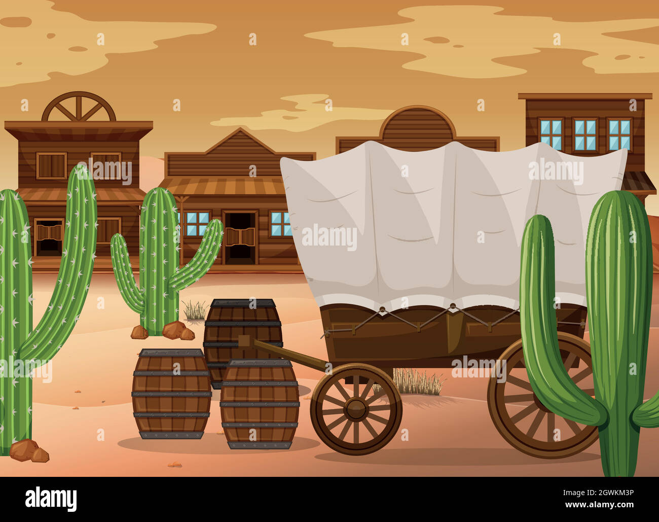 Western Town Background Clipart