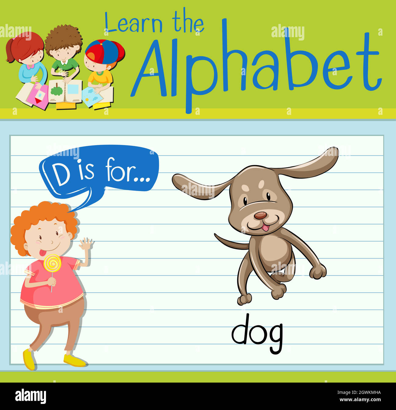 Flashcard letter D is for dog Stock Vector Image & Art - Alamy