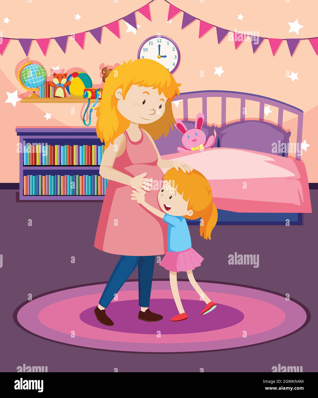 Woman happy hug mother Stock Vector Images - Alamy