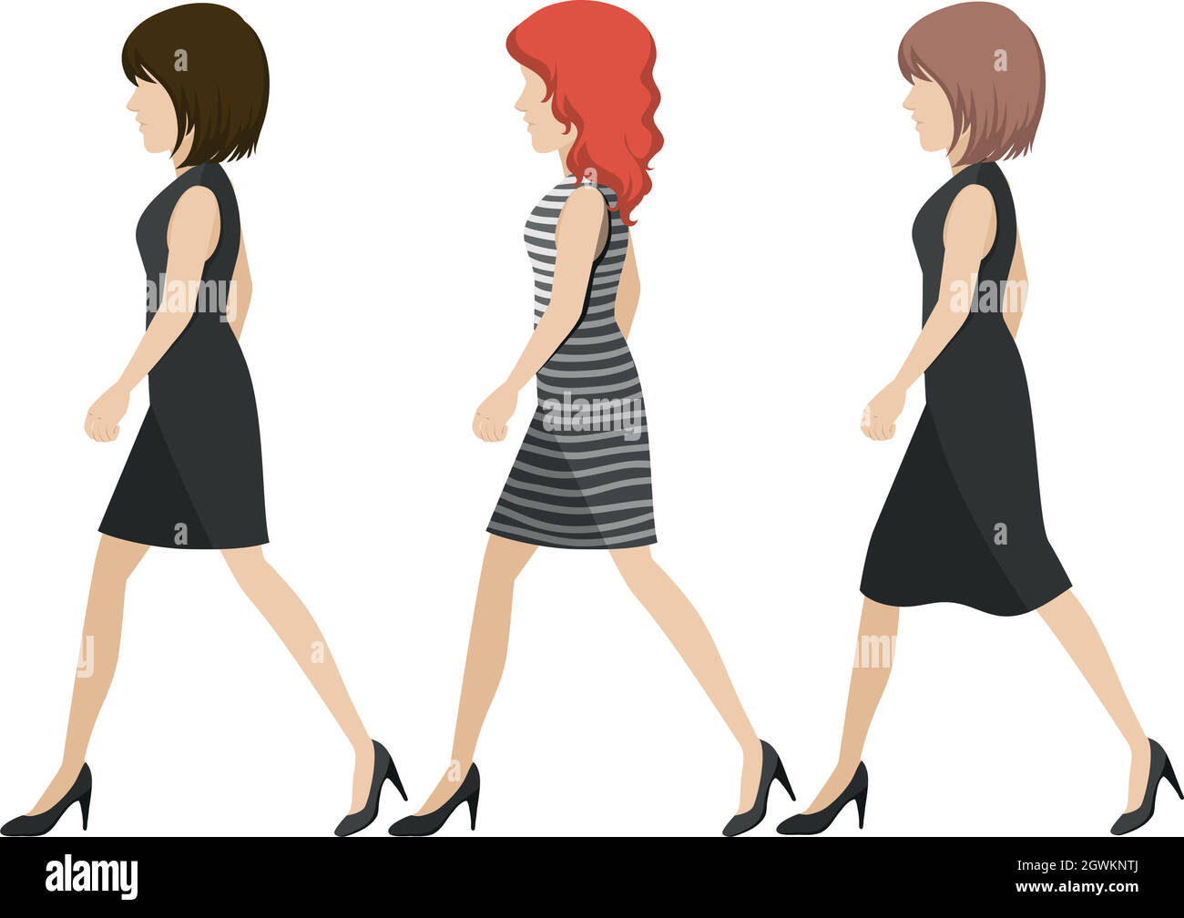 Faceless girls walking Stock Vector Image & Art - Alamy