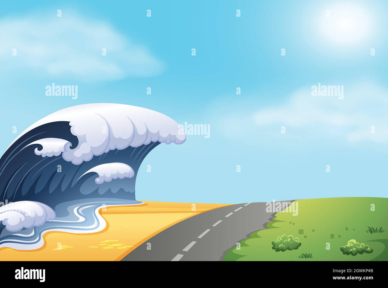 Tsunami drawing Stock Vector Images - Alamy