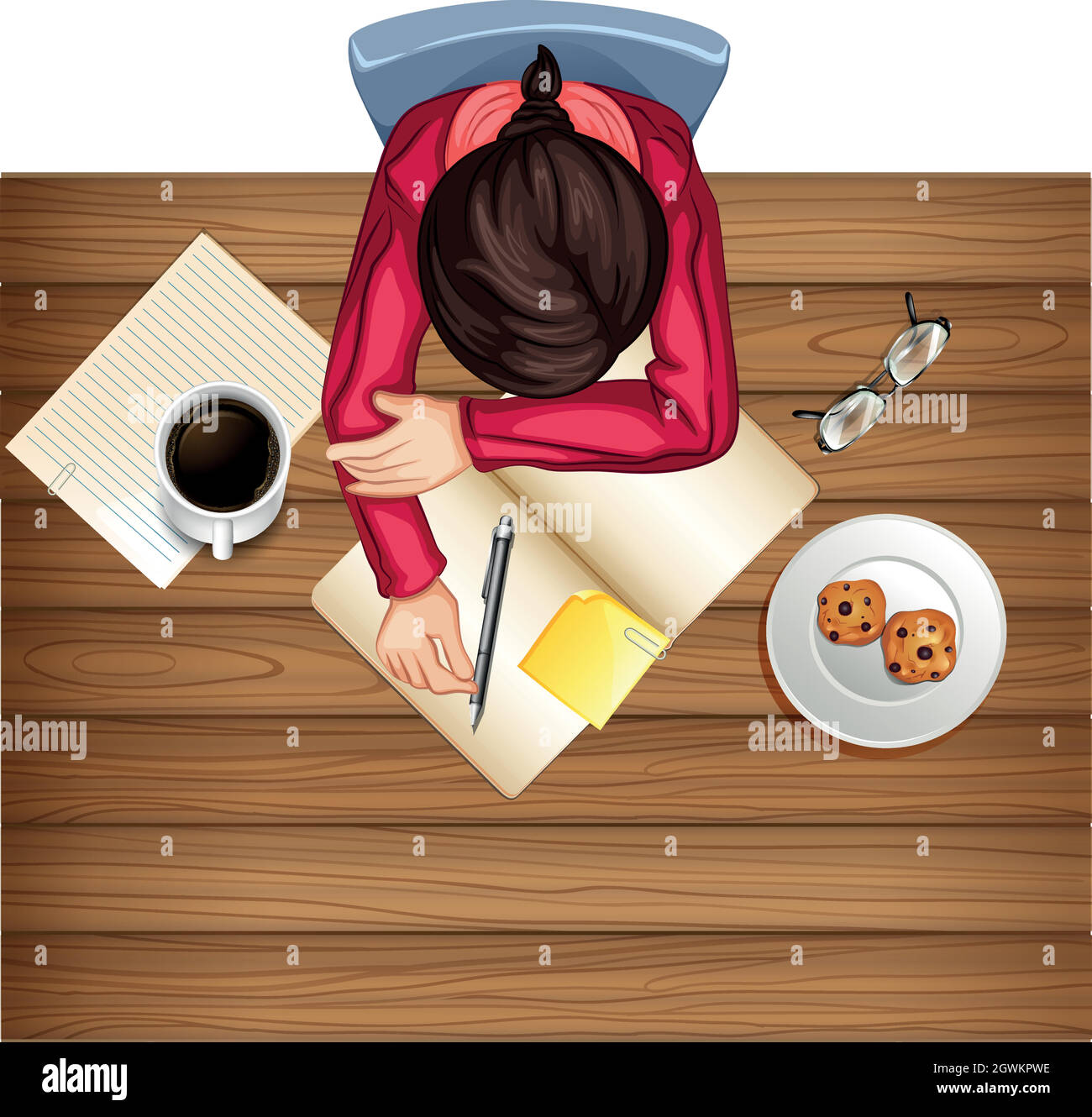 Drawing on table pencil Stock Vector Images - Alamy