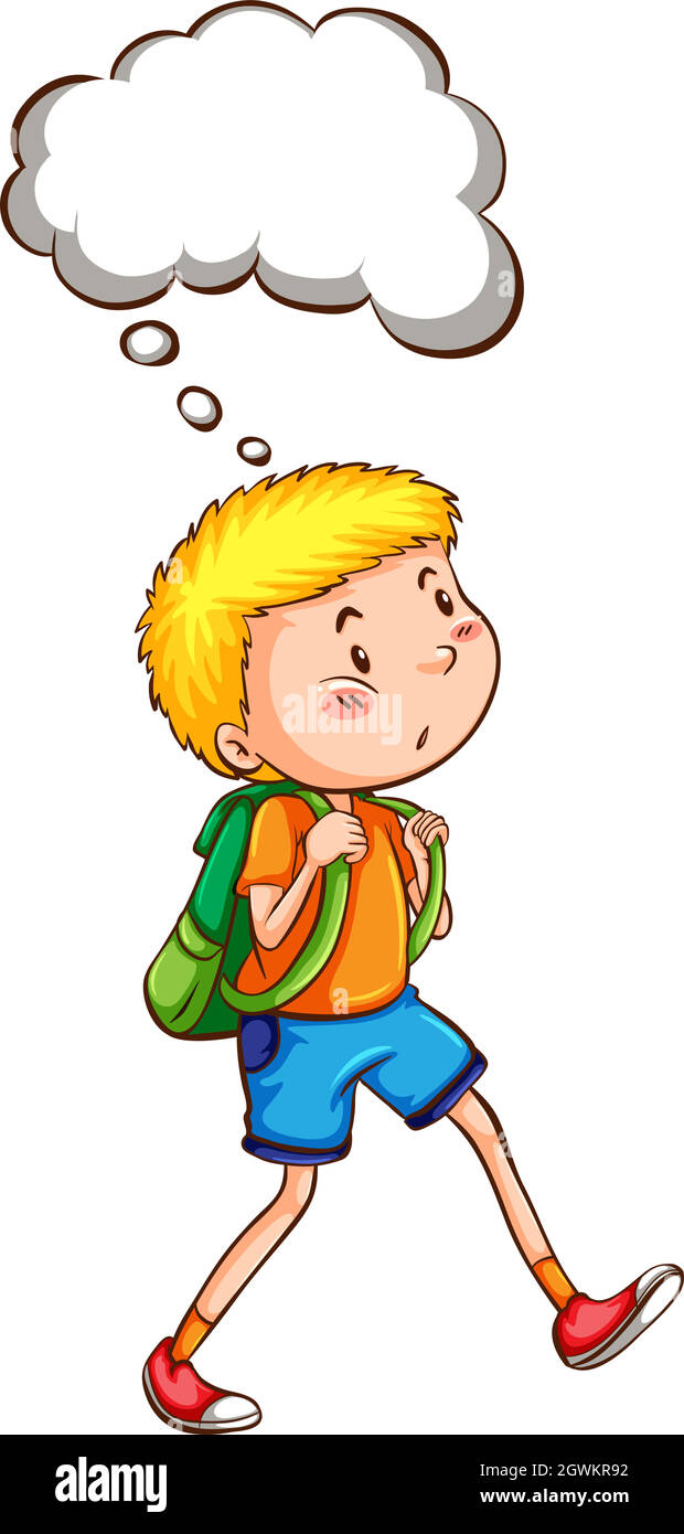 A simple sketch of a man with an empty thought while walking Stock ...