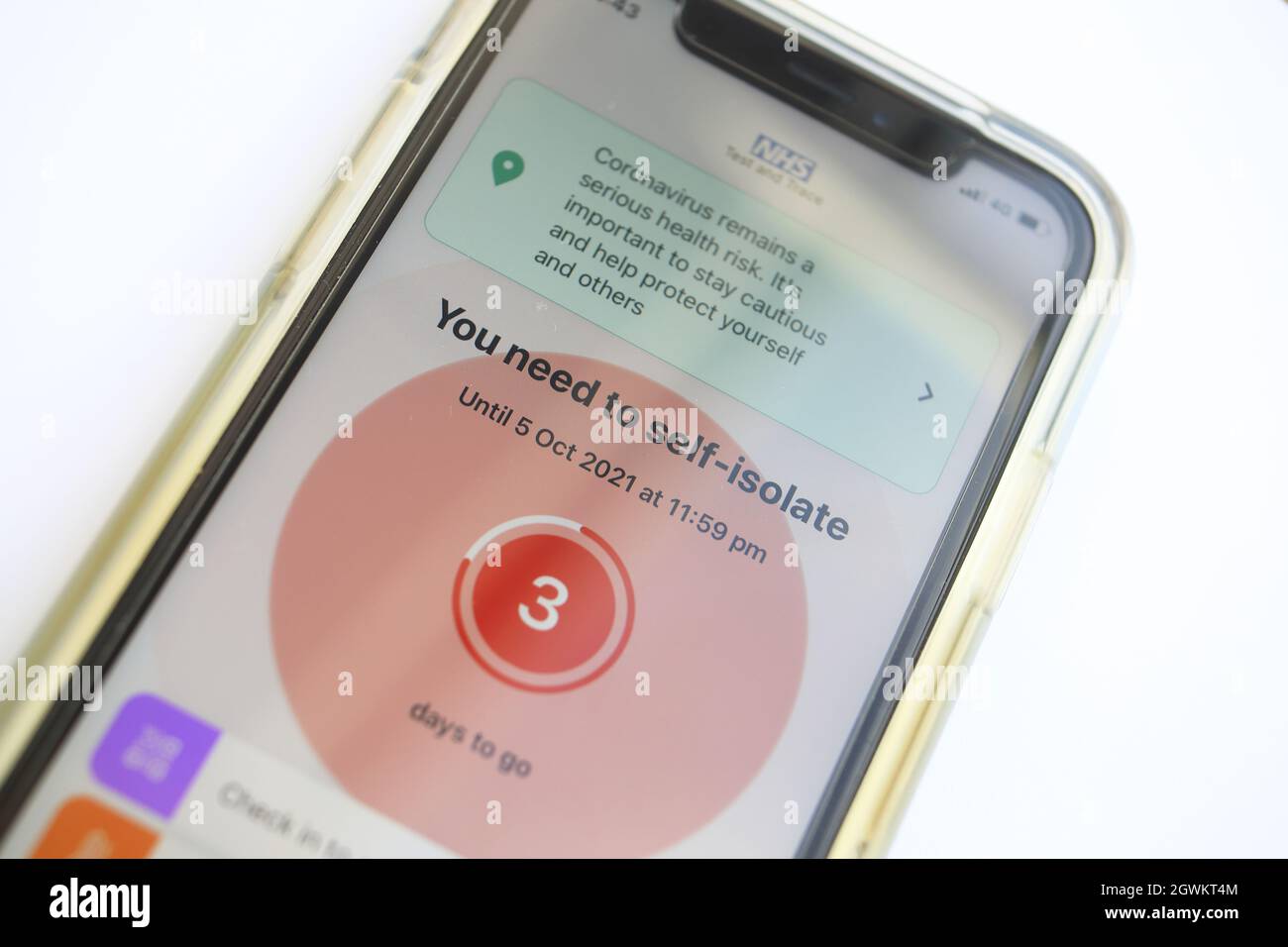 Ping text from NHS Covid app telling you to self isolate during the ...