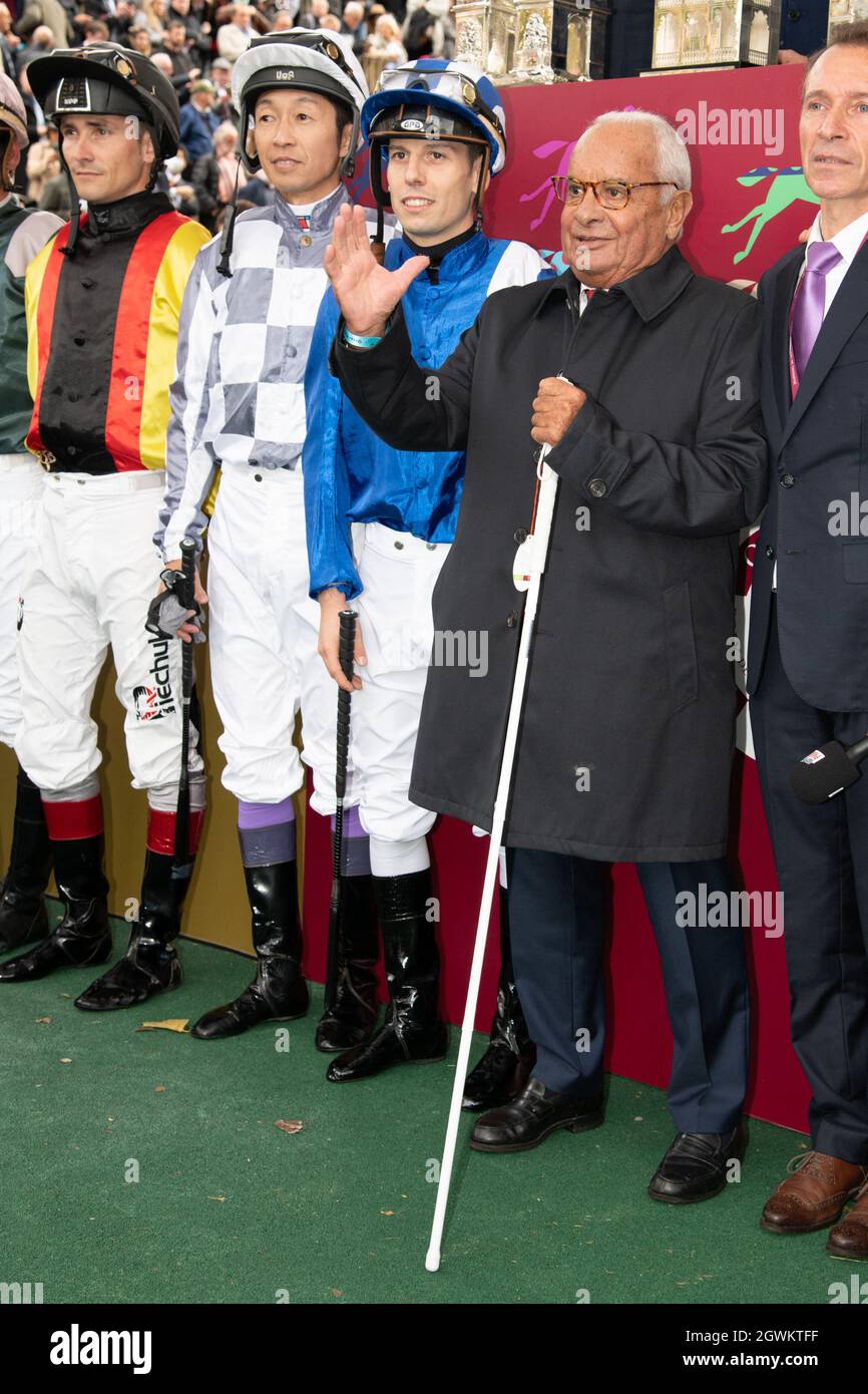 Yutaka Take, Oisin Murphy and Yves Saint-Martin attend the Prix Qatar ...