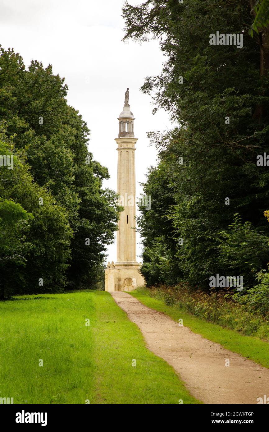 image of The Cobham Monument in stowe gardens England Stock Photo - Alamy