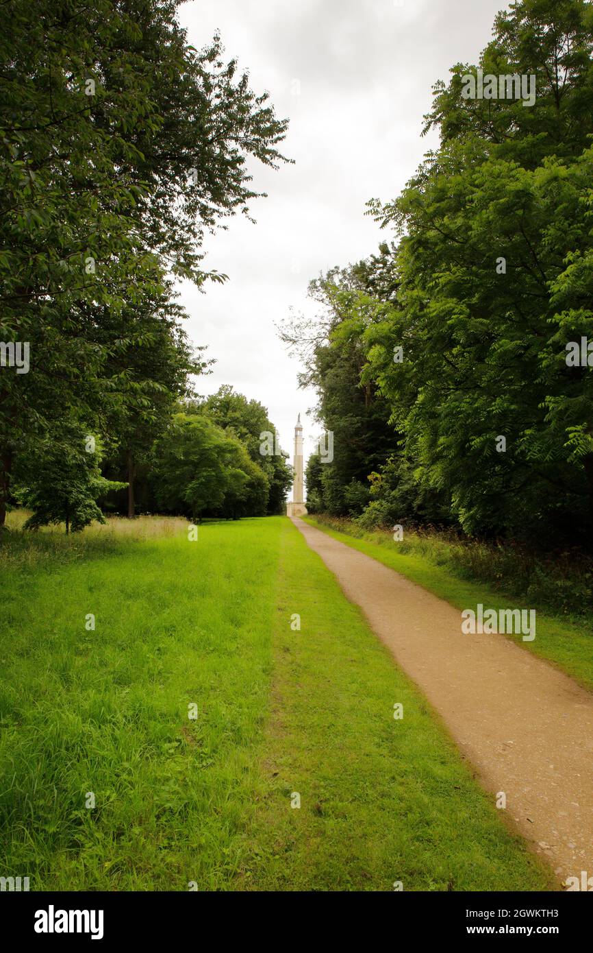 image of The Cobham Monument in stowe gardens England Stock Photo - Alamy