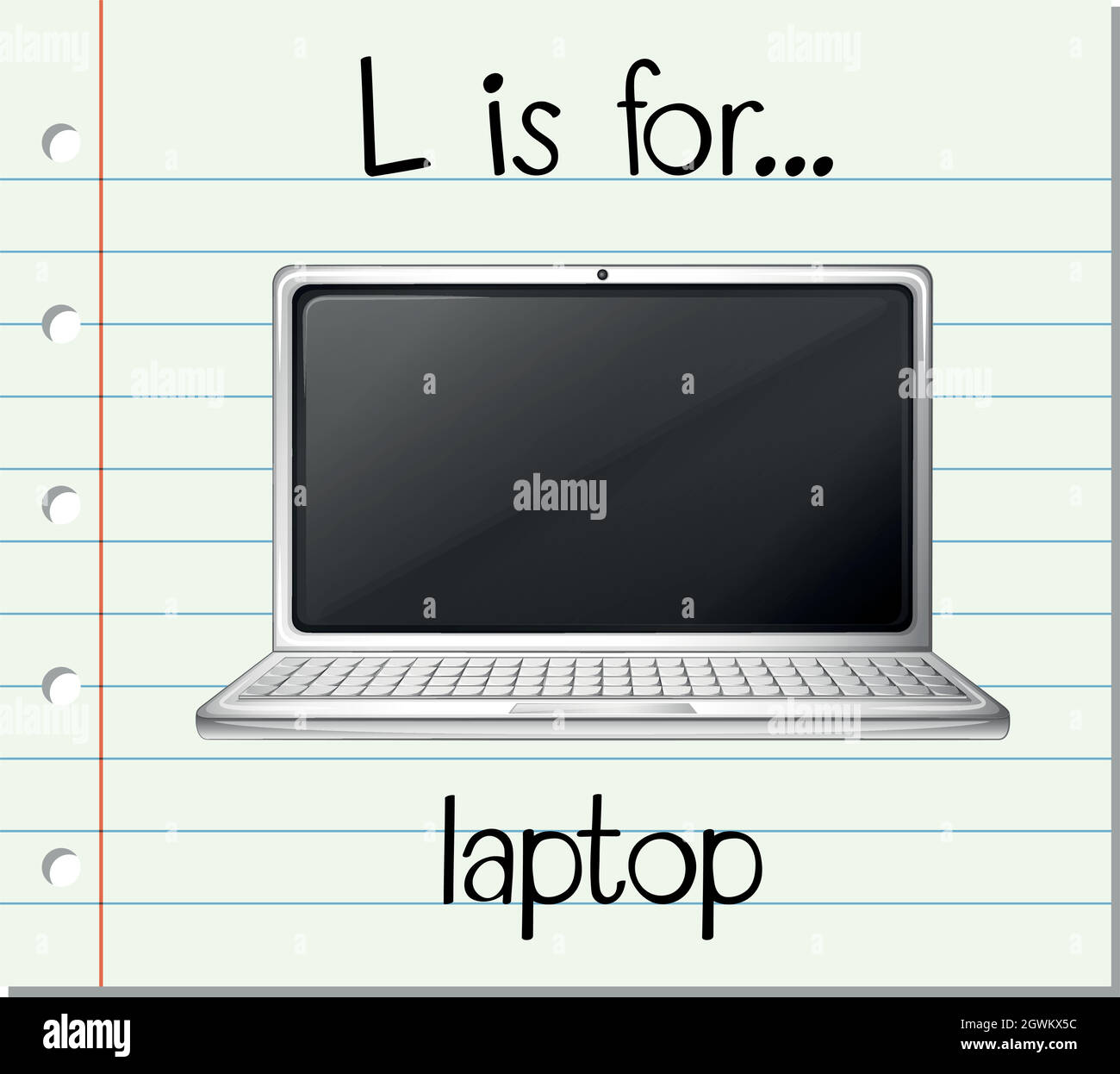Flashcard letter L is for laptop Stock Vector Image & Art - Alamy