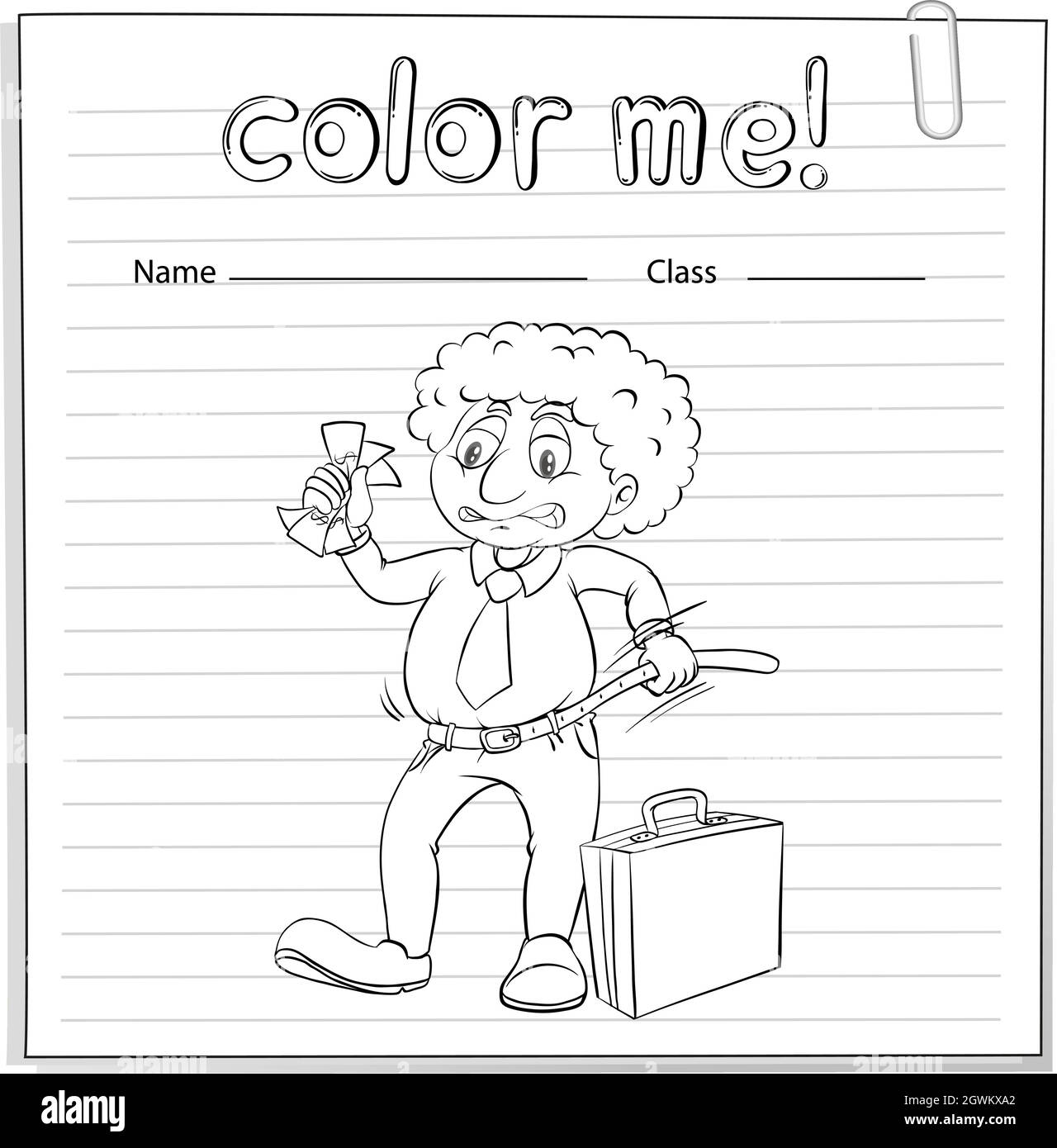 A worksheet with a man Stock Vector Image & Art - Alamy