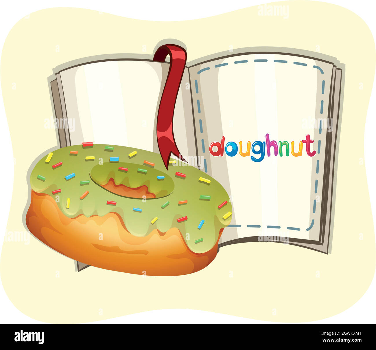 Green donut and a book Stock Vector Image & Art - Alamy
