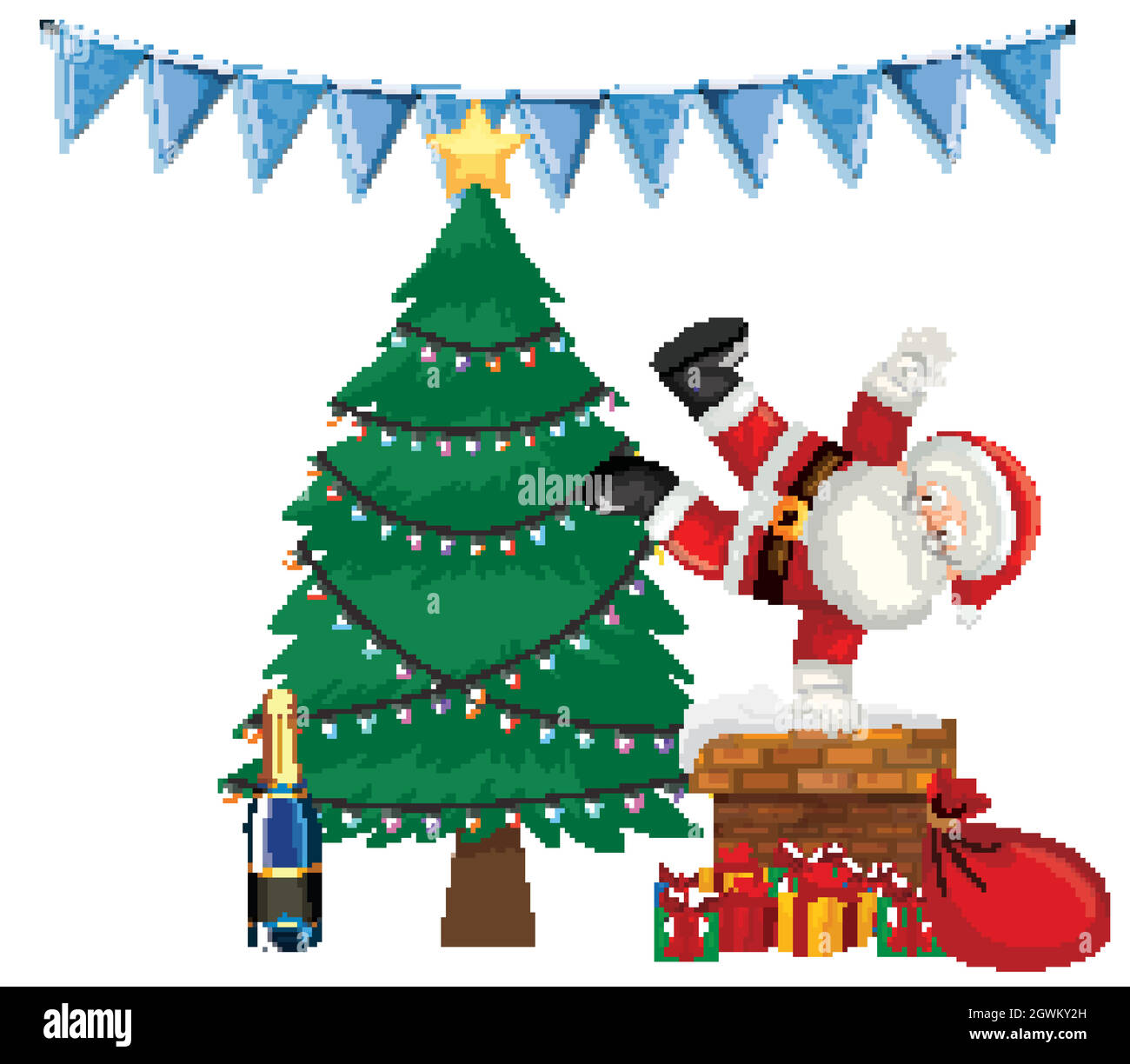 Santa claus chimney clipart hi-res stock photography and images - Alamy