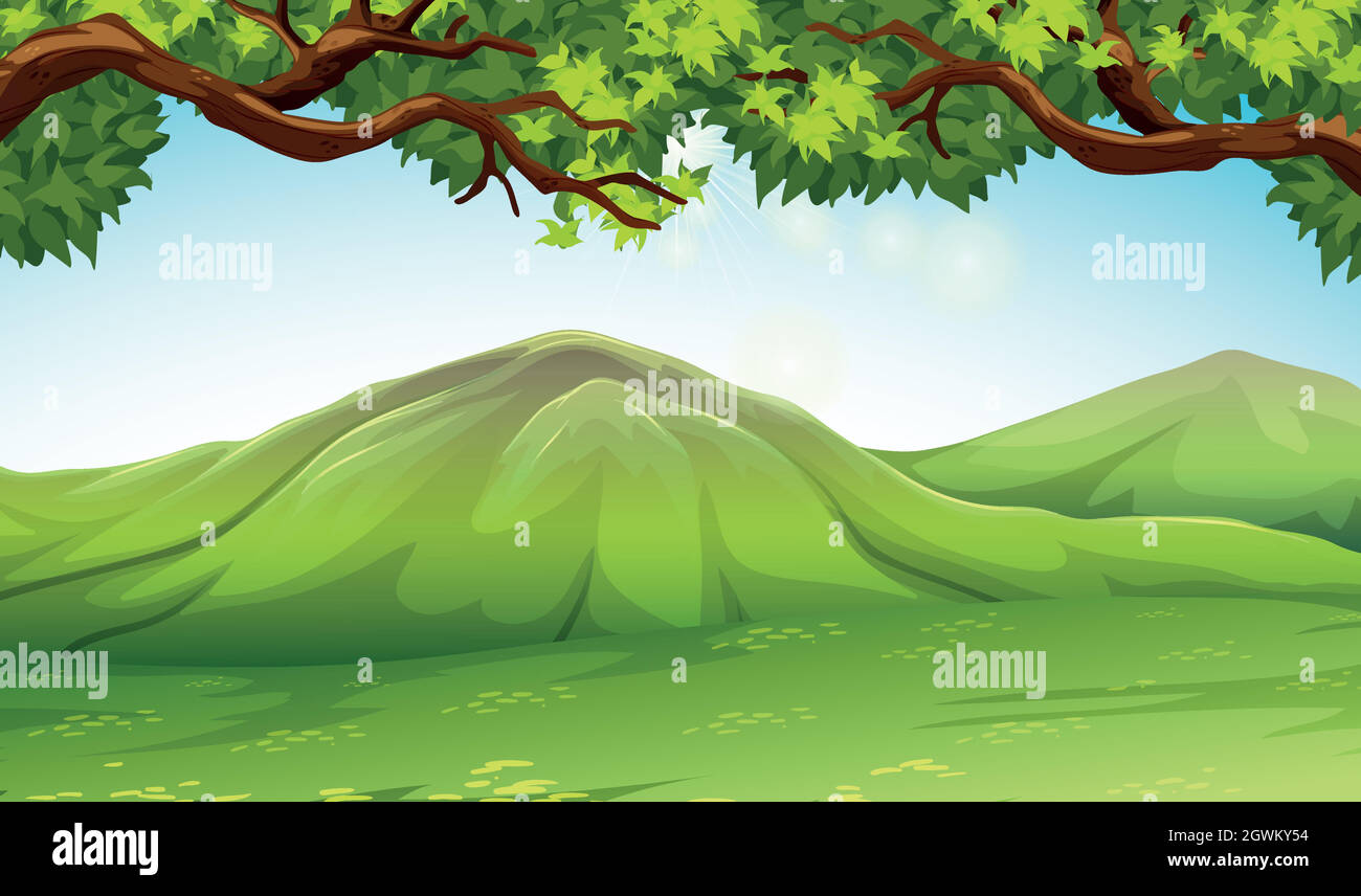 Spring scenery scene Stock Vector Images - Alamy