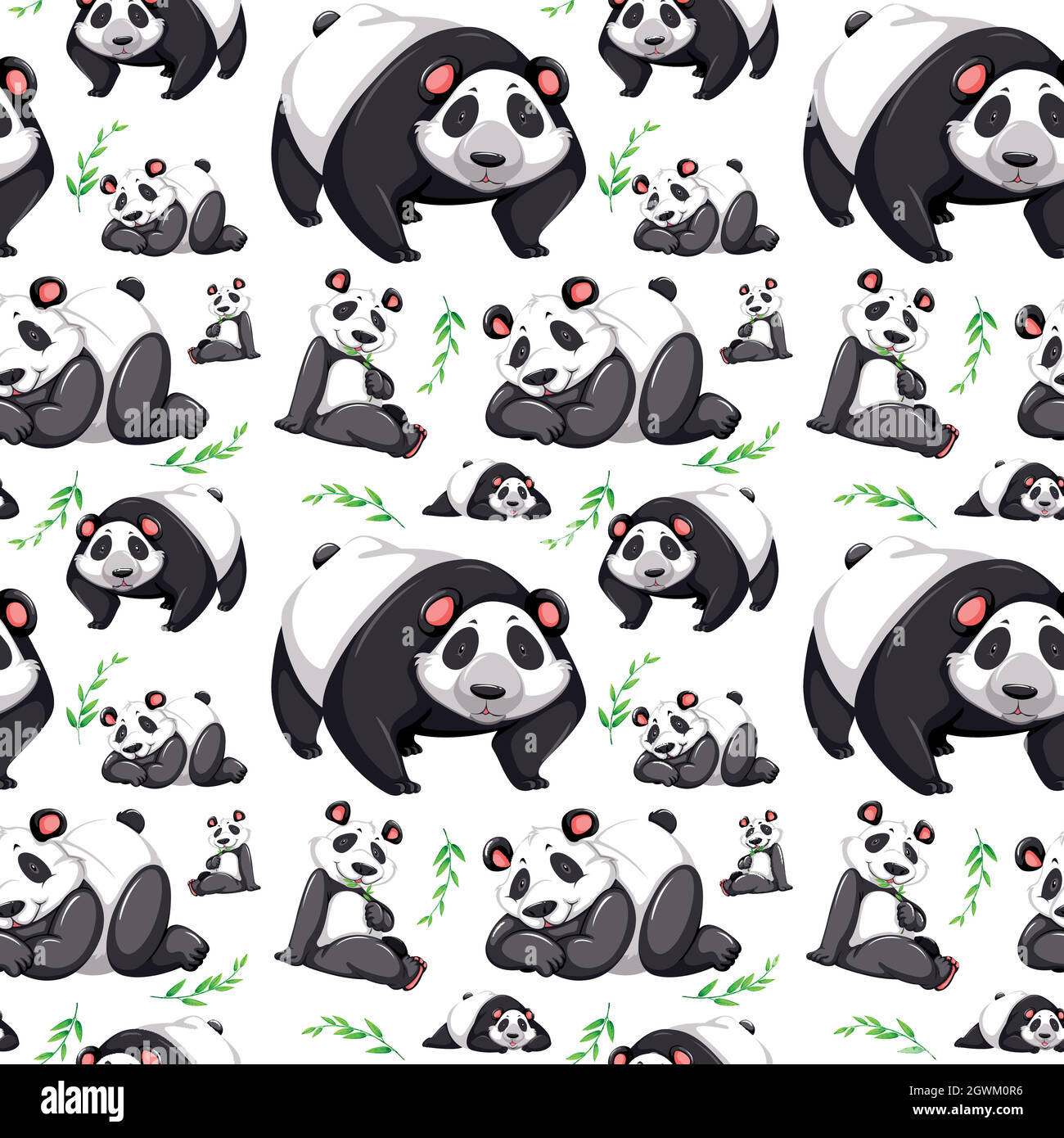 Panda bear seamless background Stock Vector Image & Art - Alamy