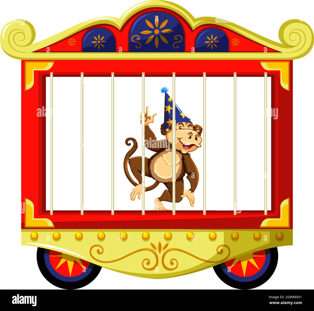Monkey in circus cage Stock Vector Image & Art - Alamy