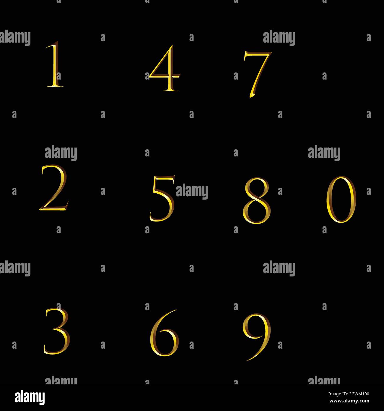 Set of Numbers vector template Stock Vector Image & Art - Alamy