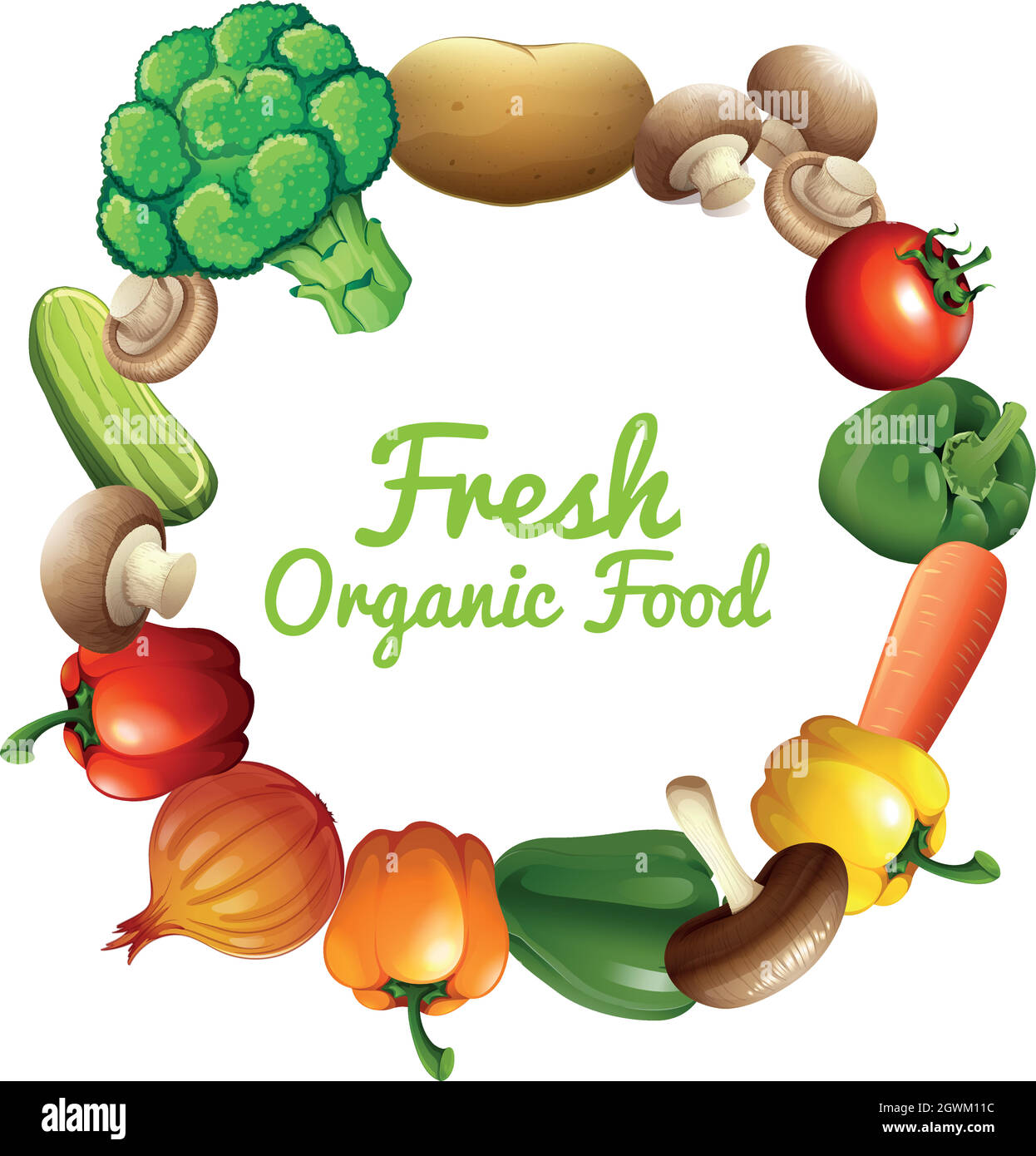 Border Design Fresh Vegetables Illustration High Resolution Stock ...