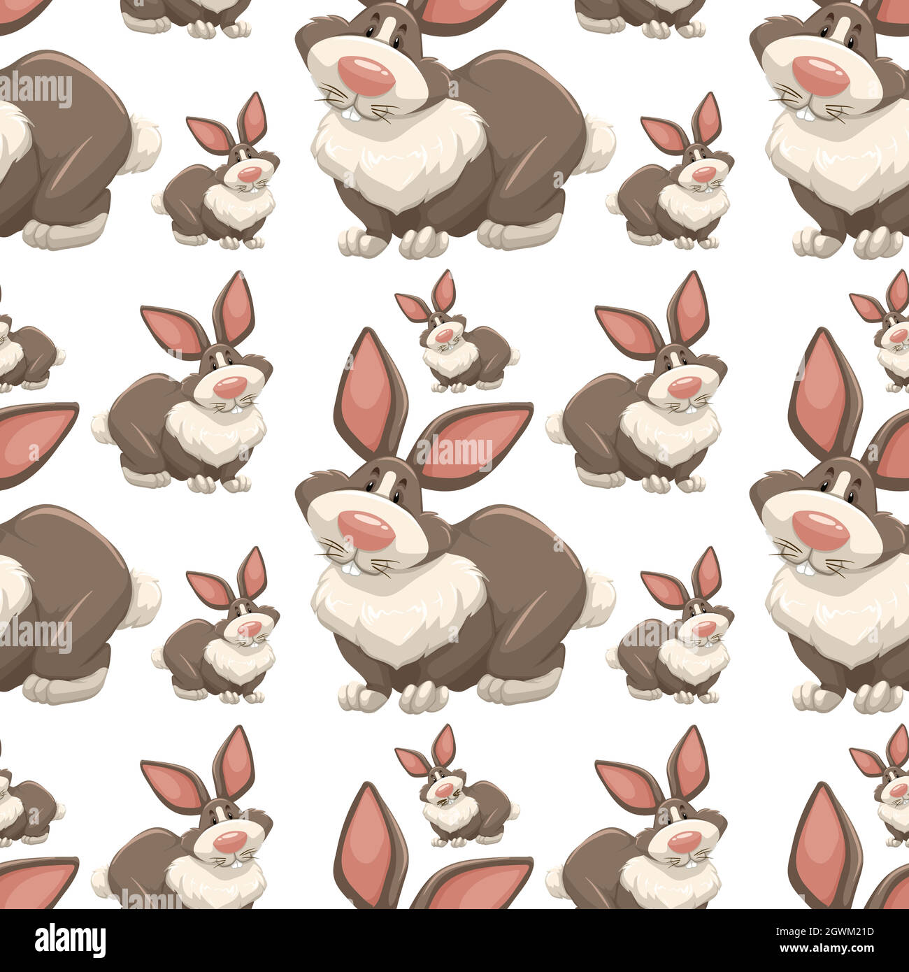 Seamless background design with brown rabbits Stock Vector Image & Art ...