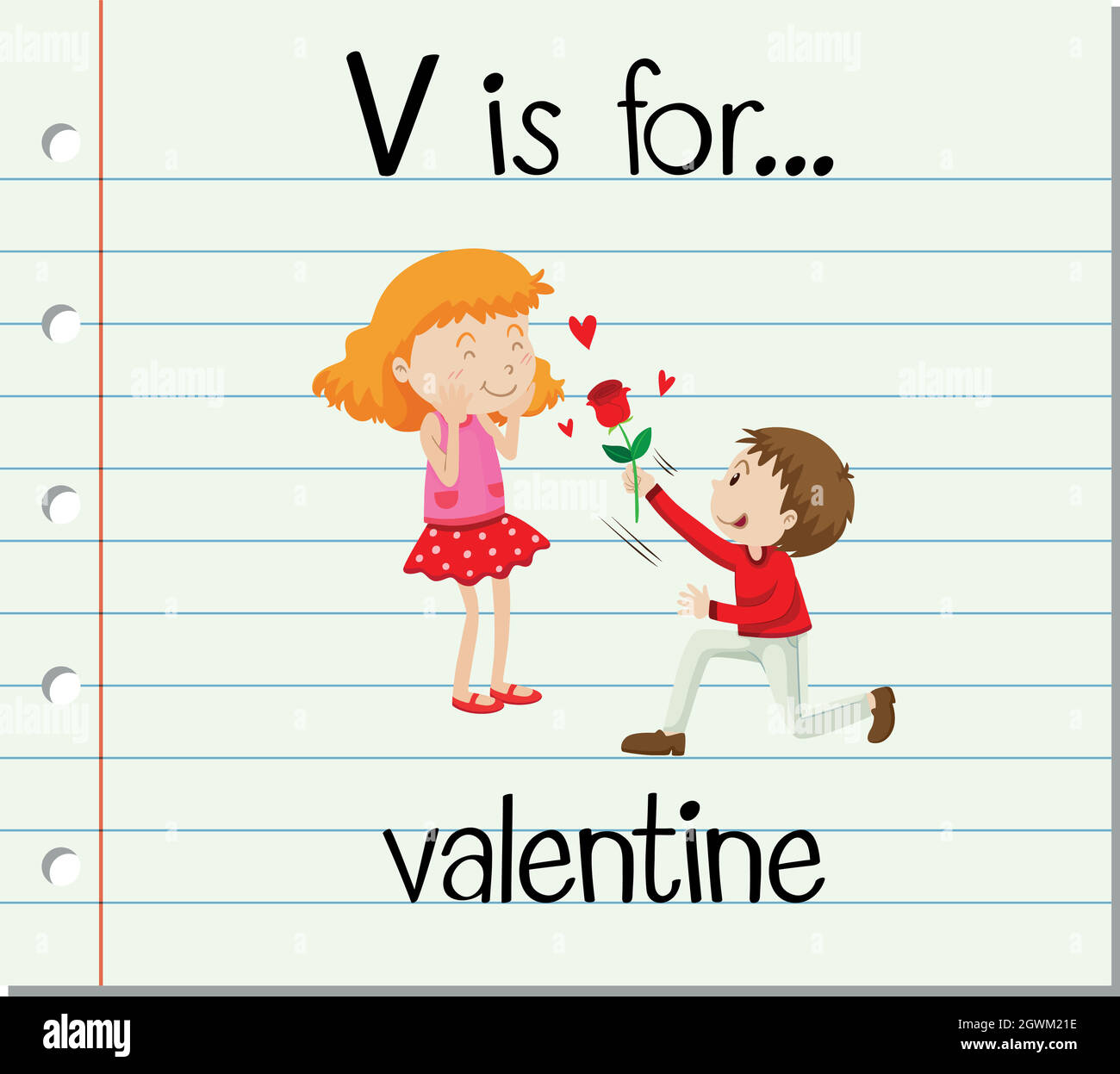 Flashcard letter V is for valentine Stock Vector Image & Art - Alamy