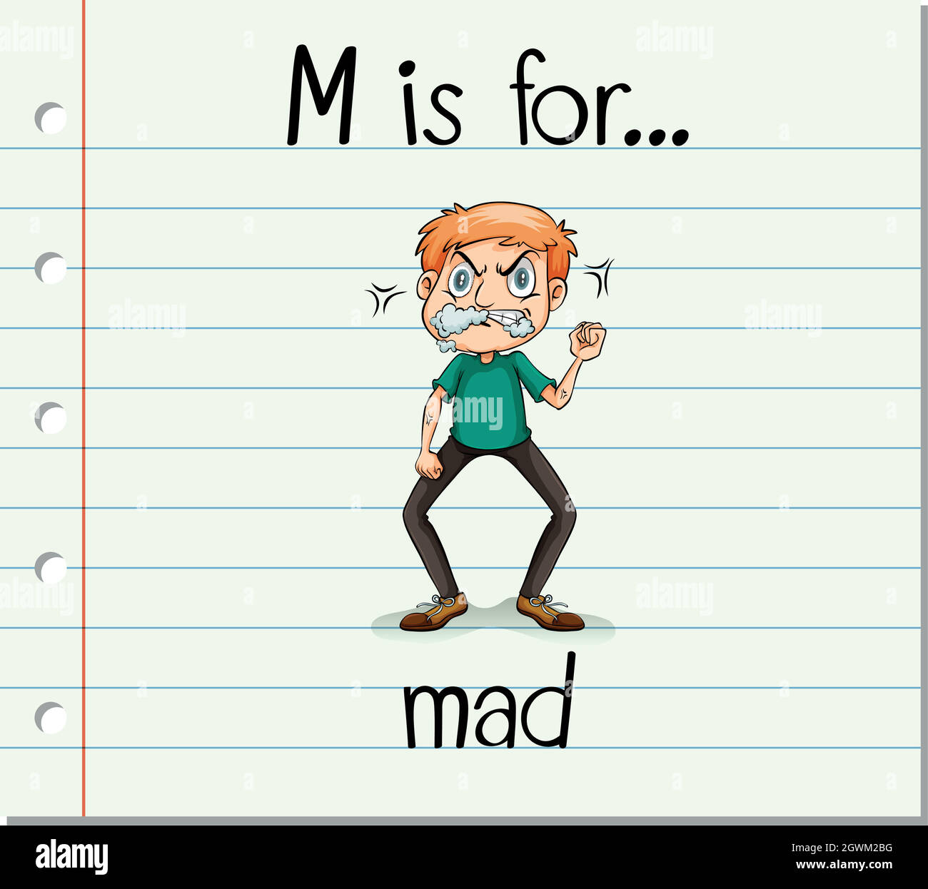 Flashcard letter M is for mad Stock Vector Image & Art - Alamy