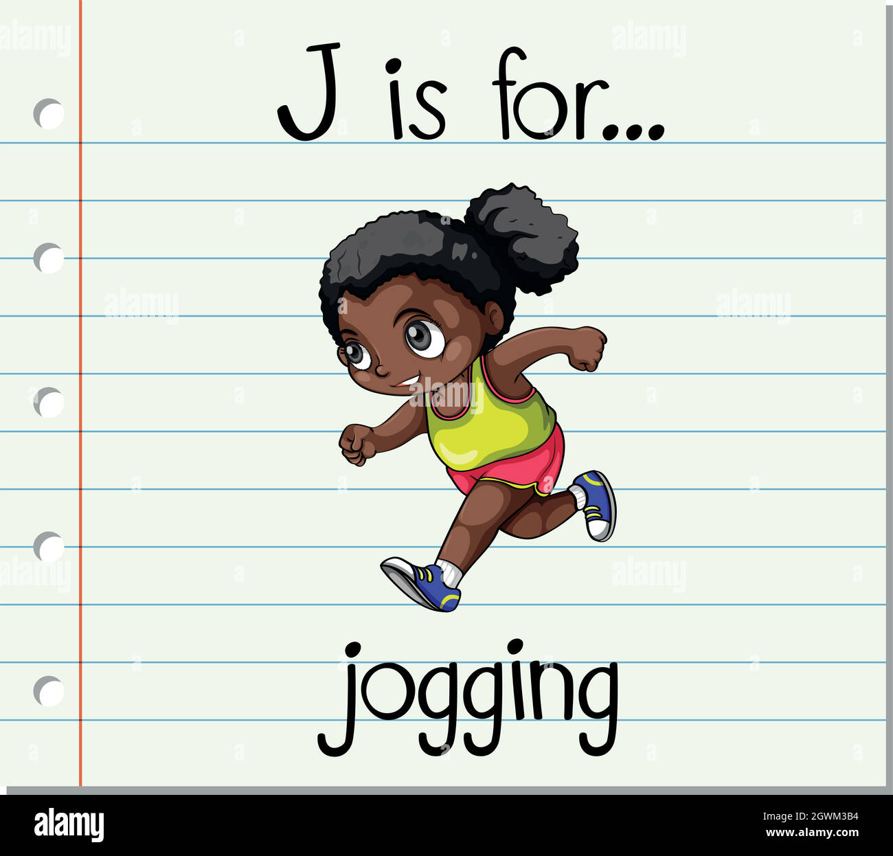 Flashcard letter J is for jogging Stock Vector Image & Art - Alamy
