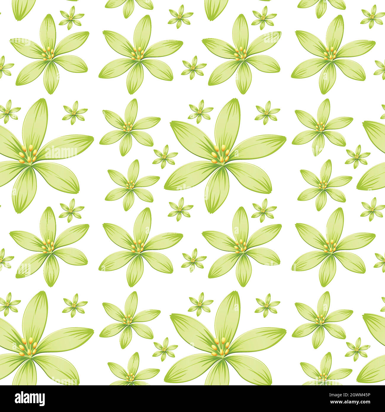 Seamless background design with green flowers Stock Vector Image & Art ...